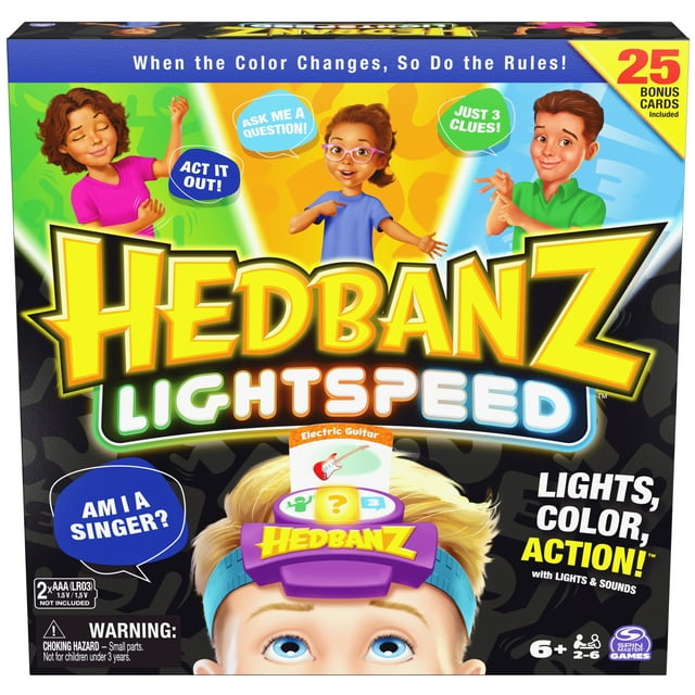 Hedbanz Lightspeed Game Walmart Exclusive with 25 Bonus Cards for Ages 6+ - Walmart.com