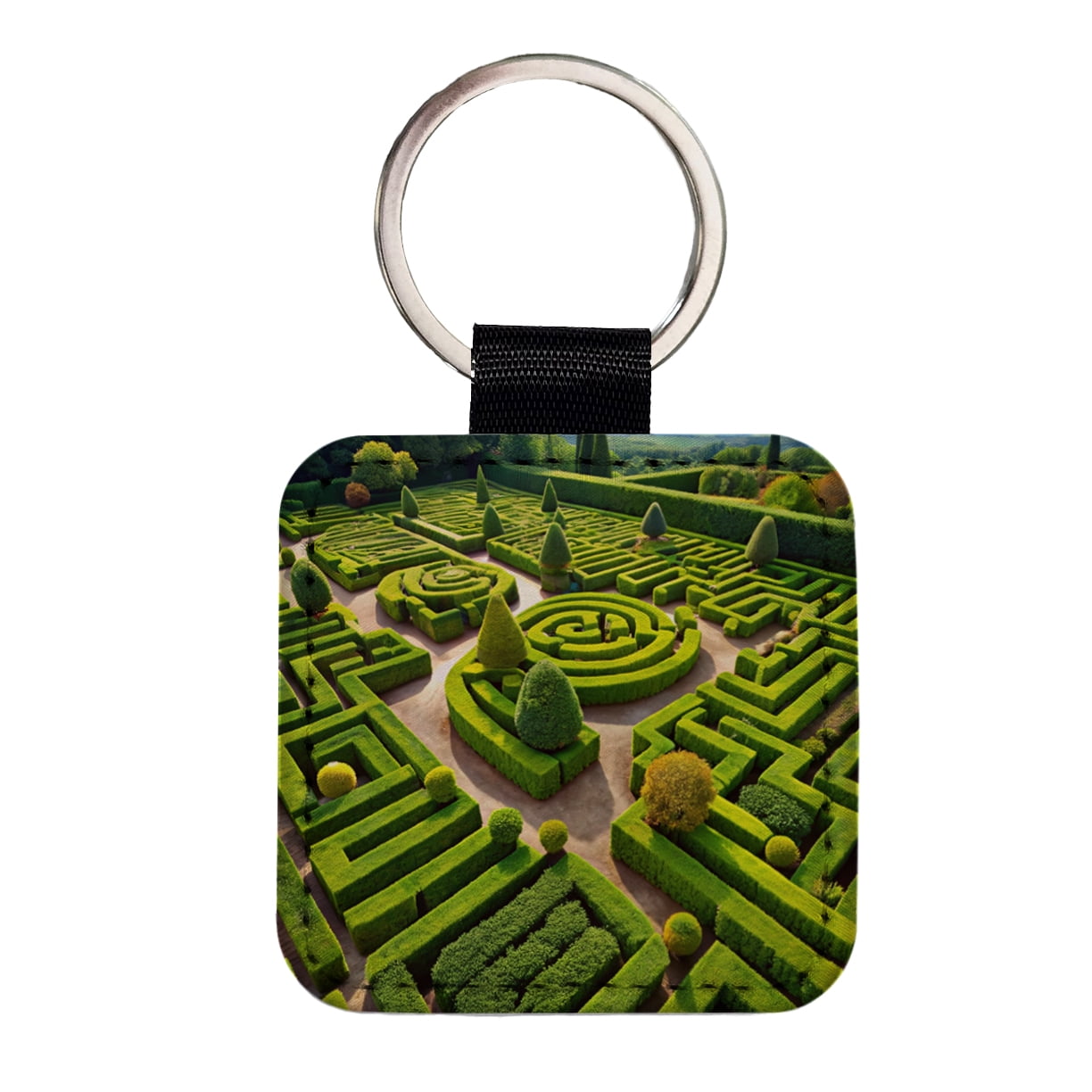 Hedge Garden Maze Faux Leather Square Keychain - Walmart.com