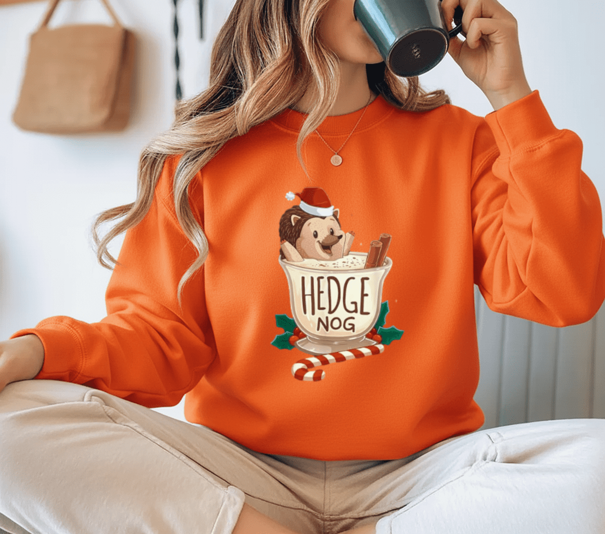 Hedge Nog Hedgehog Holiday Egg Drink Funny Festive Animal Humor ...