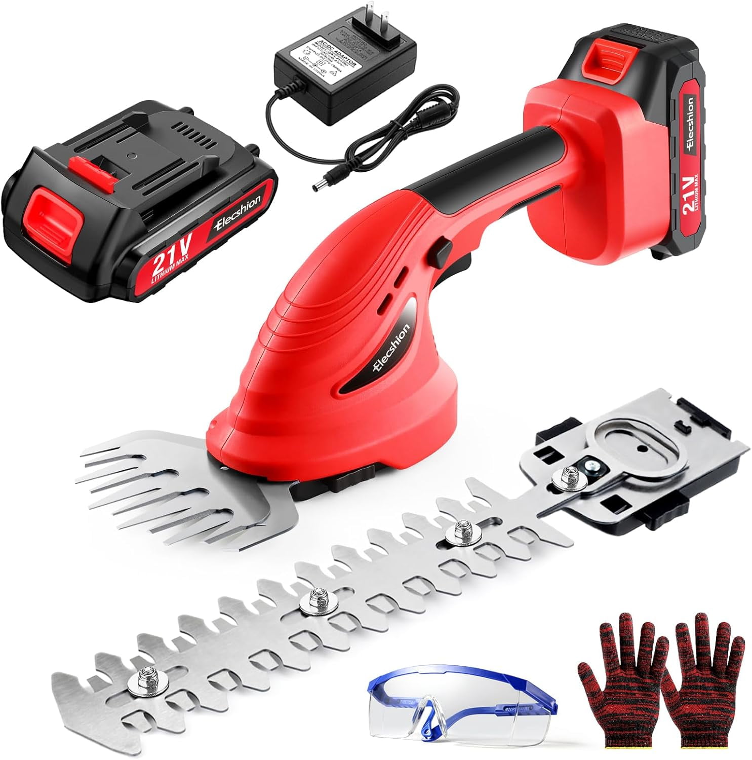 Hedge Trimmer Cordless - 1 Pack 21V Battery with Charger Powered ...