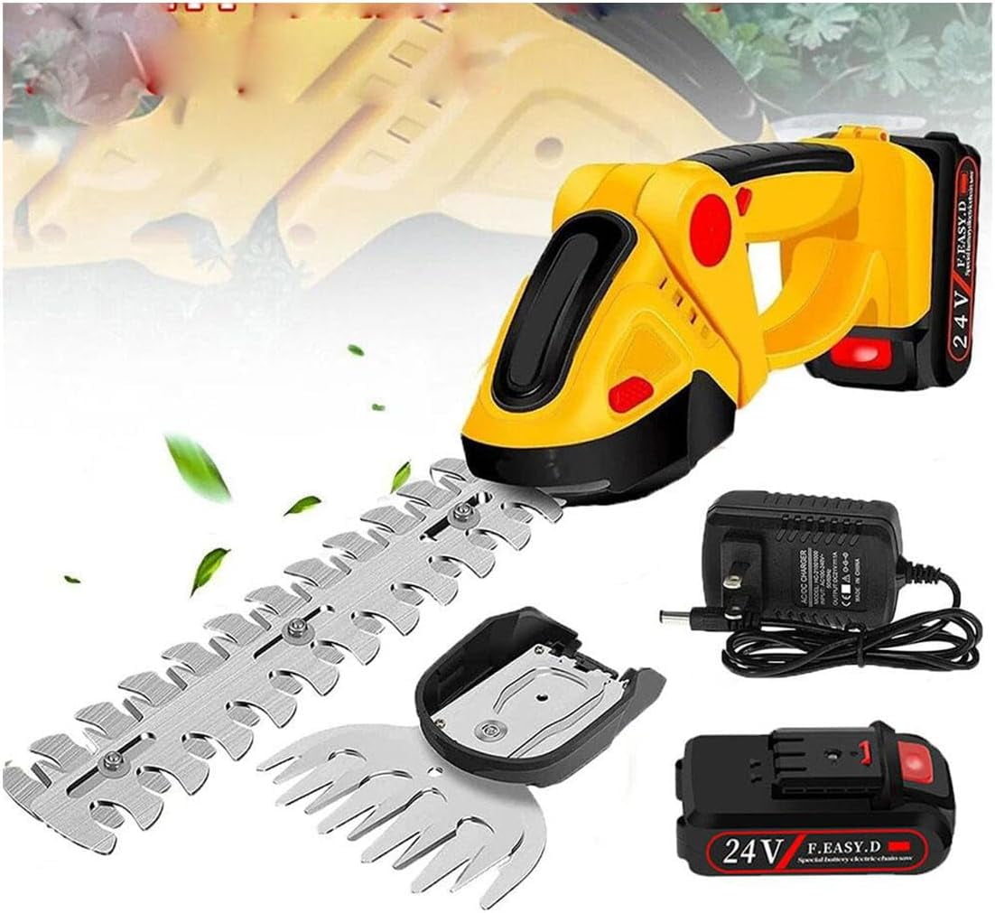Hedge Trimmer Cordless & Grass Shear,21V Electric Handheld Bush Clipper ...