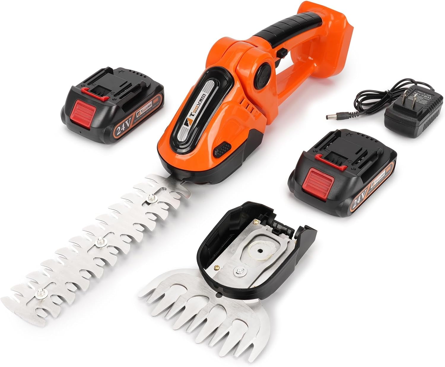 Hedge Trimmer Cordless, TOOVEM 2 in 1 Handheld Cordless Grass Shear ...