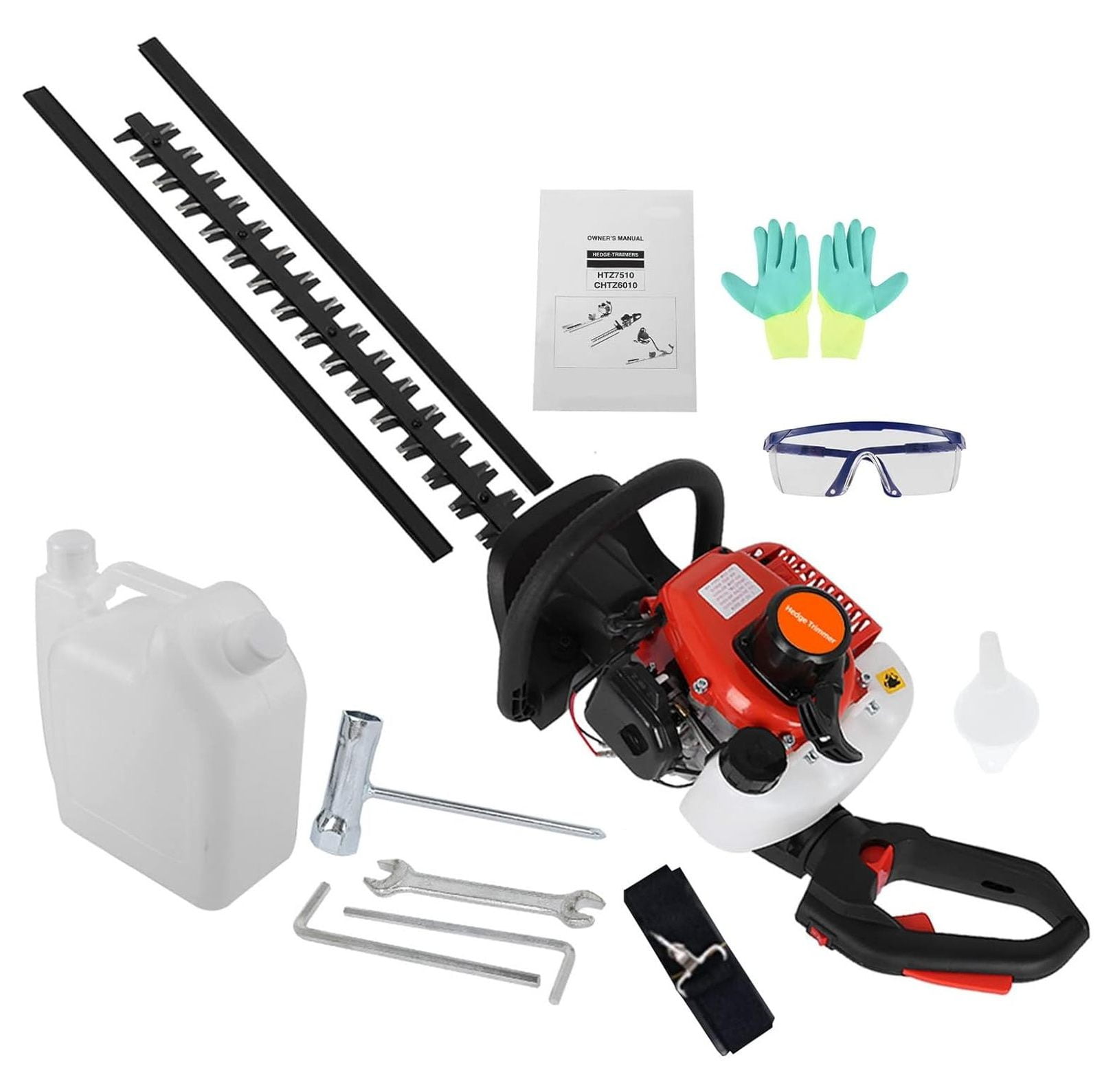 Hedge Trimmer Gas Powered 2 Cycle,26cc Hedge Trimmer,24-Inch Dual Sided Hedge Trimmer with ...