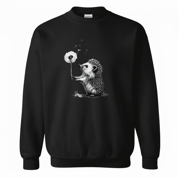 Hedgehog And Dandelion Cute Nature Animal Floral Fun Graphic Sweatshirt ...