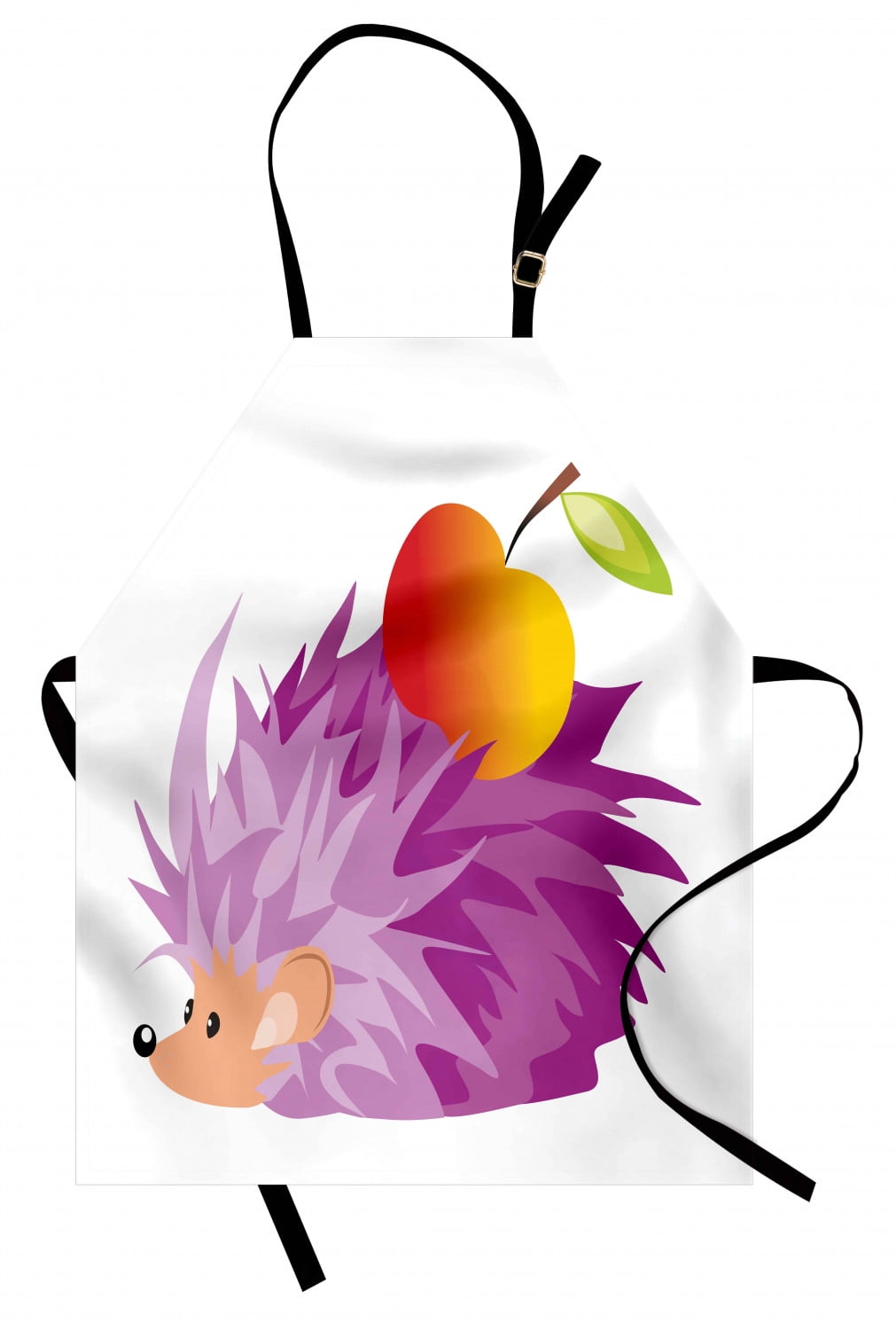 Hedgehog Apron, Abstract Animal an Apple Cartoon Style Drawing Funny ...