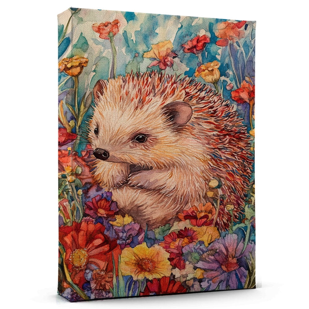 Hedgehog Brown Canvas, Colorful Hedgehog Brown Picture Canvas Wall ...