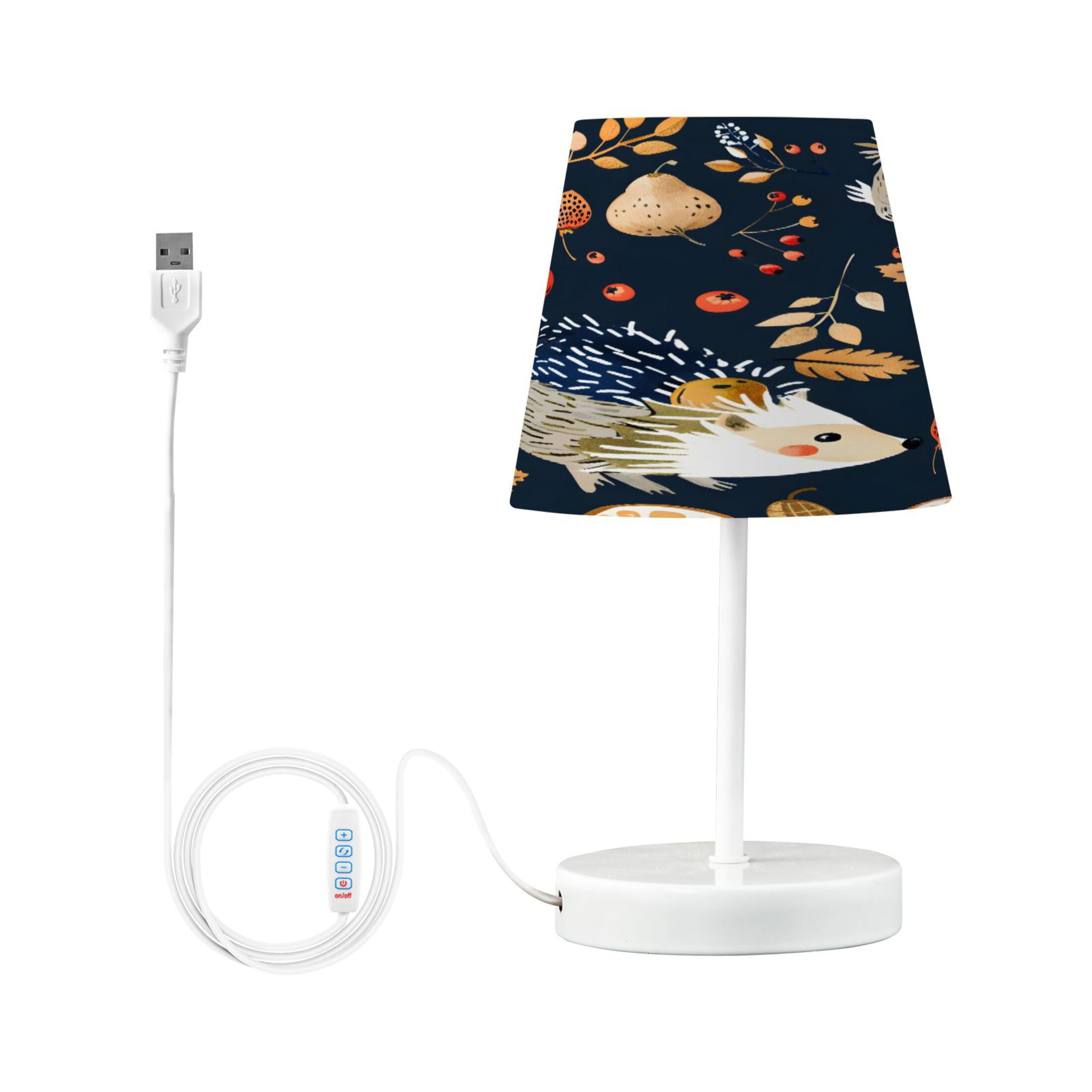 Hedgehog Carrying Fruit Desk Lamp LED Table Nightstand Lamps with 3 ...
