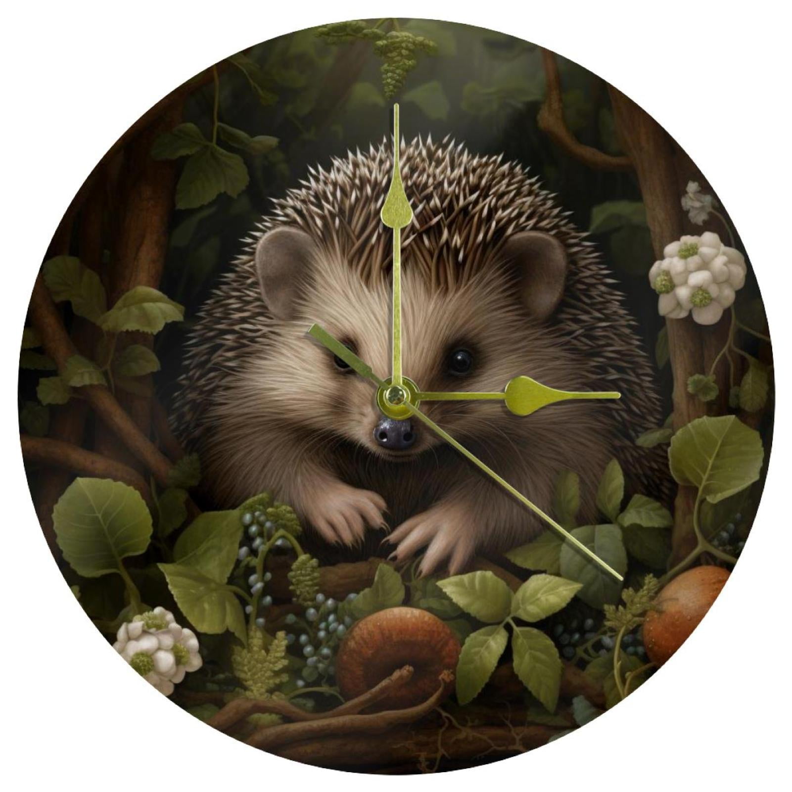 Hedgehog Circular Acrylic Wall Clock - Stylish Timepiece for Modern ...