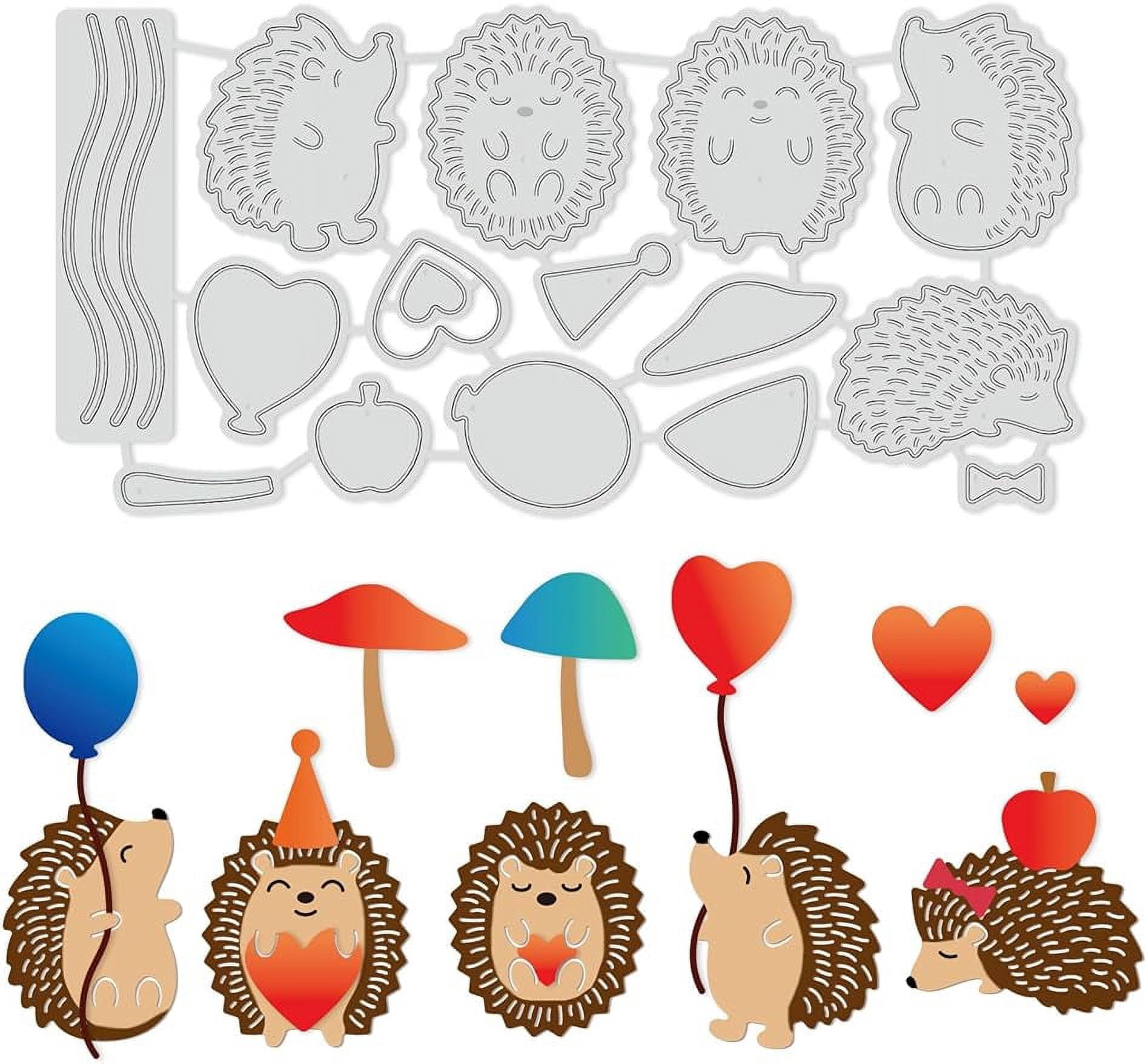 Hedgehog Cutting Dies Metal Love Balloon Embossing Stencils Die Cuts ...