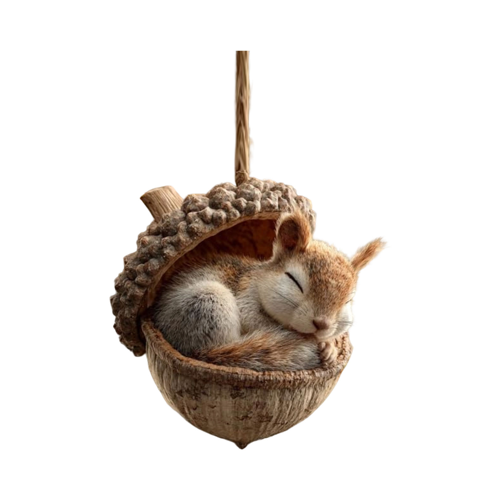 Hedgehog Figurine in Acorn Shell Hanging Ornament Decorative Resin ...