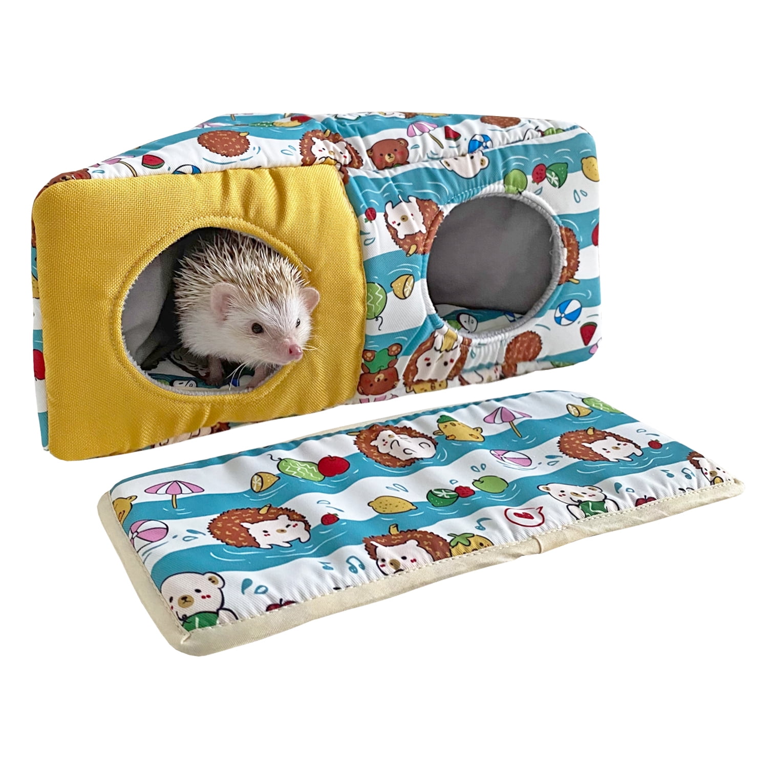 Hedgehog Fleece Corner Hideout Cave Collapsible Play Tunnel for Sugar ...
