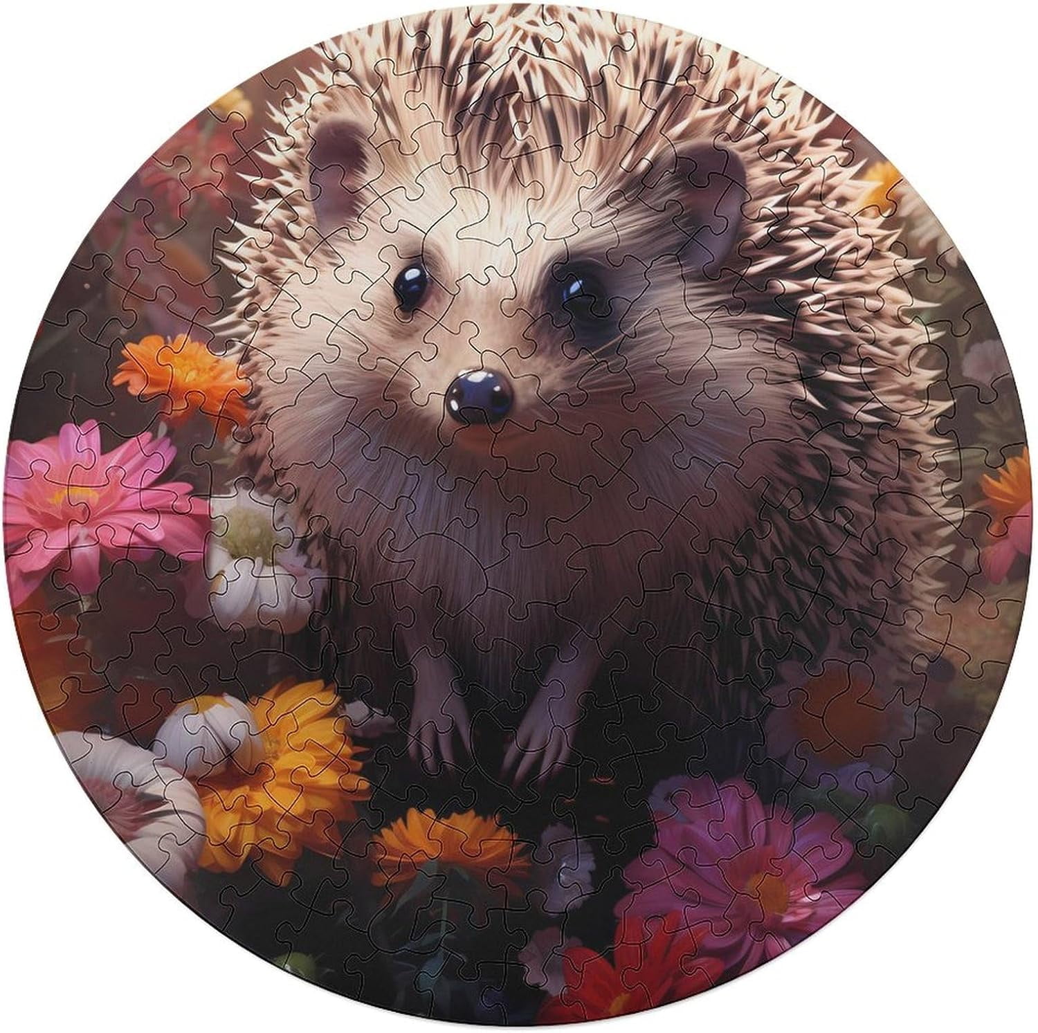 Hedgehog Garden Animal Shaped Jigsaw Puzzles Cute Wooden Puzzle Family ...