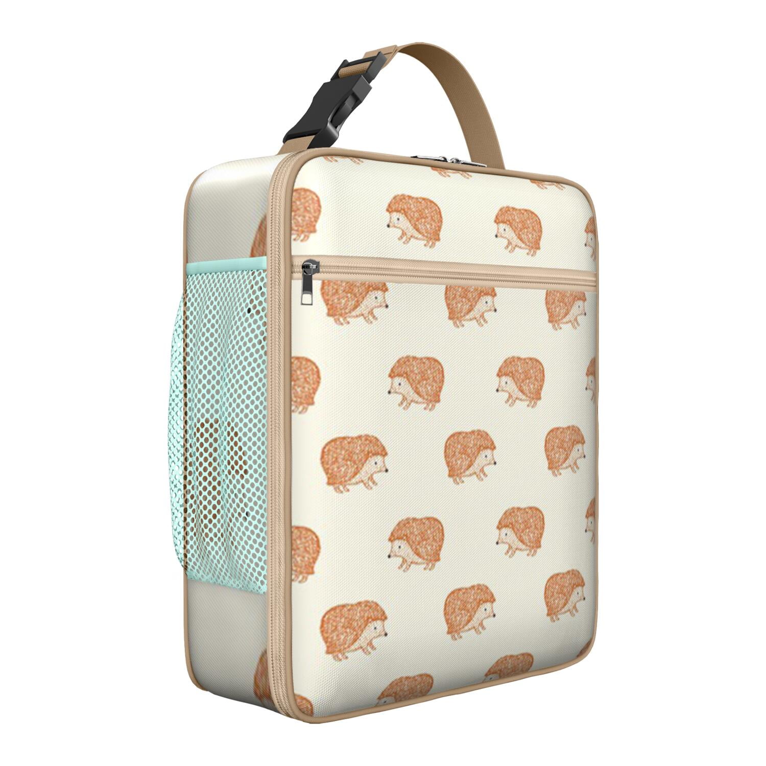Hedgehog Insulated Lunch Bag Box Student Reusable Lunch Bag with Front ...