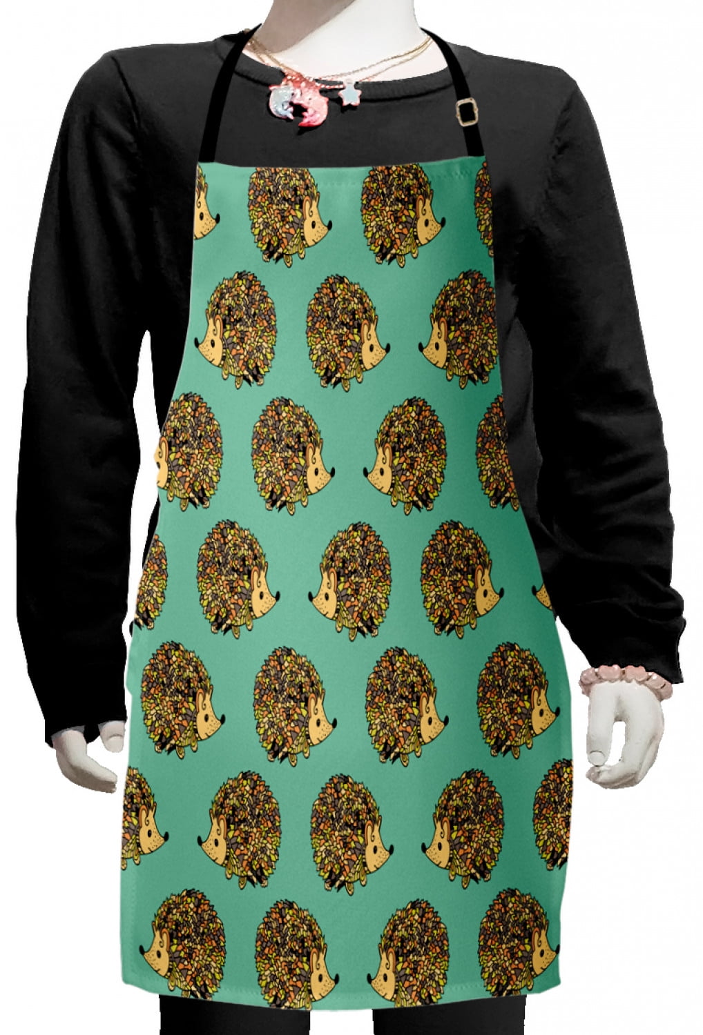 Hedgehog Kids Apron, Abstract Animal Design Cartoon Style Creatures ...