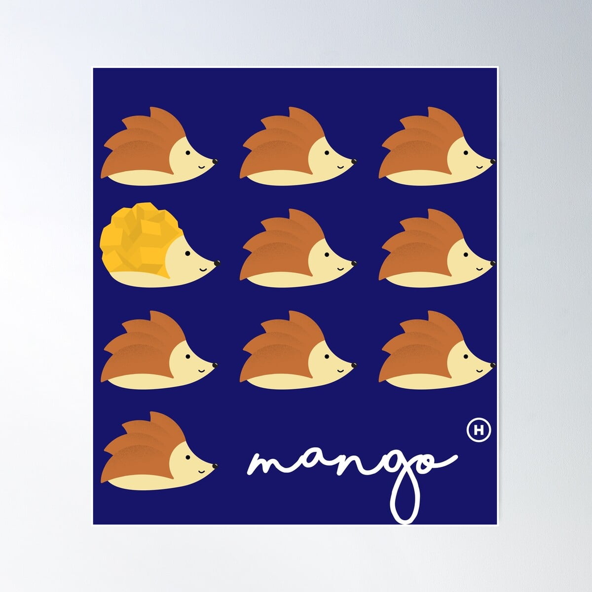Hedgehog Mango Poster Wall Art, Modern Wall Decor For Living Room ...