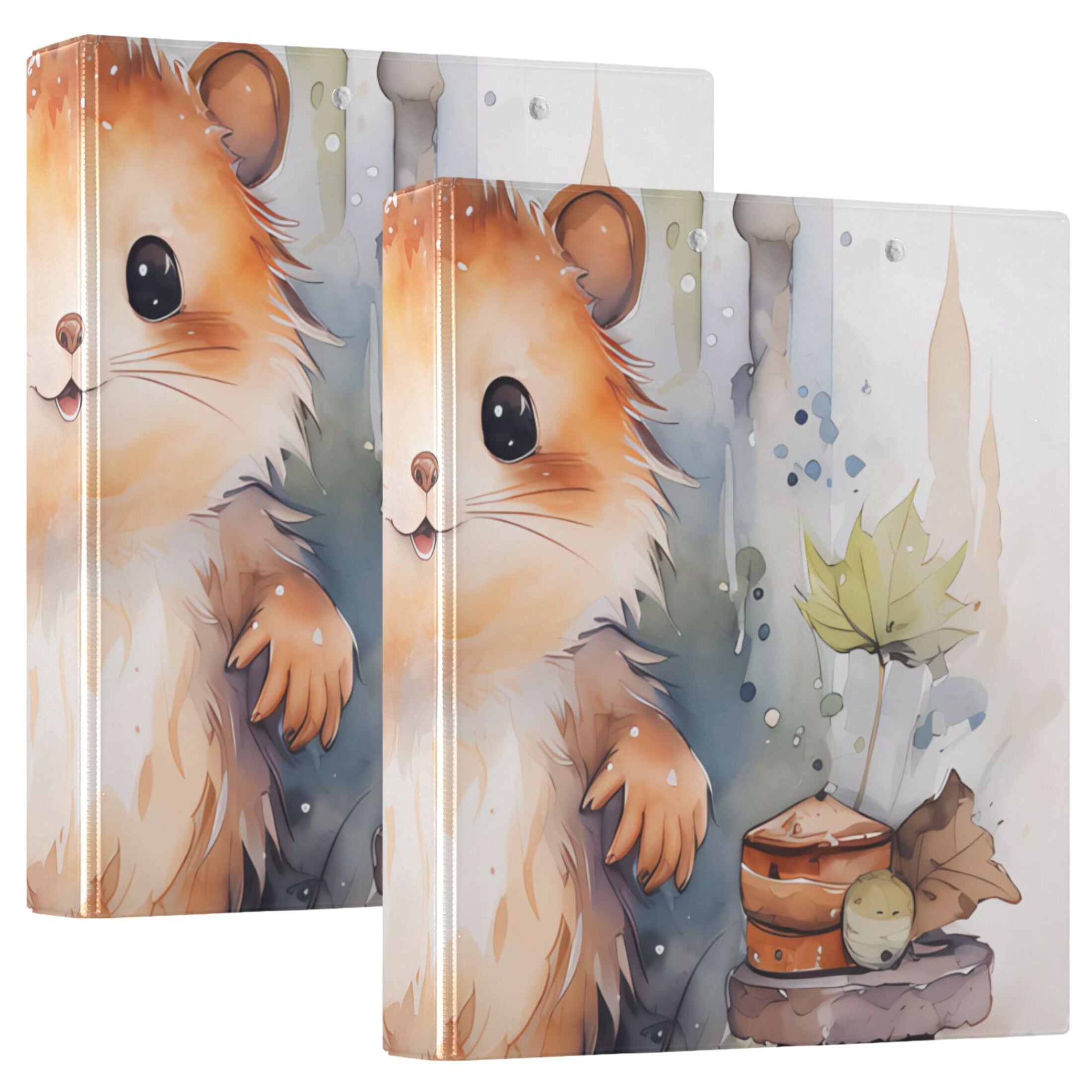 Hedgehog Mouse Leaves 3 Ring Binders 1.5 inch Hardcover File Folders ...