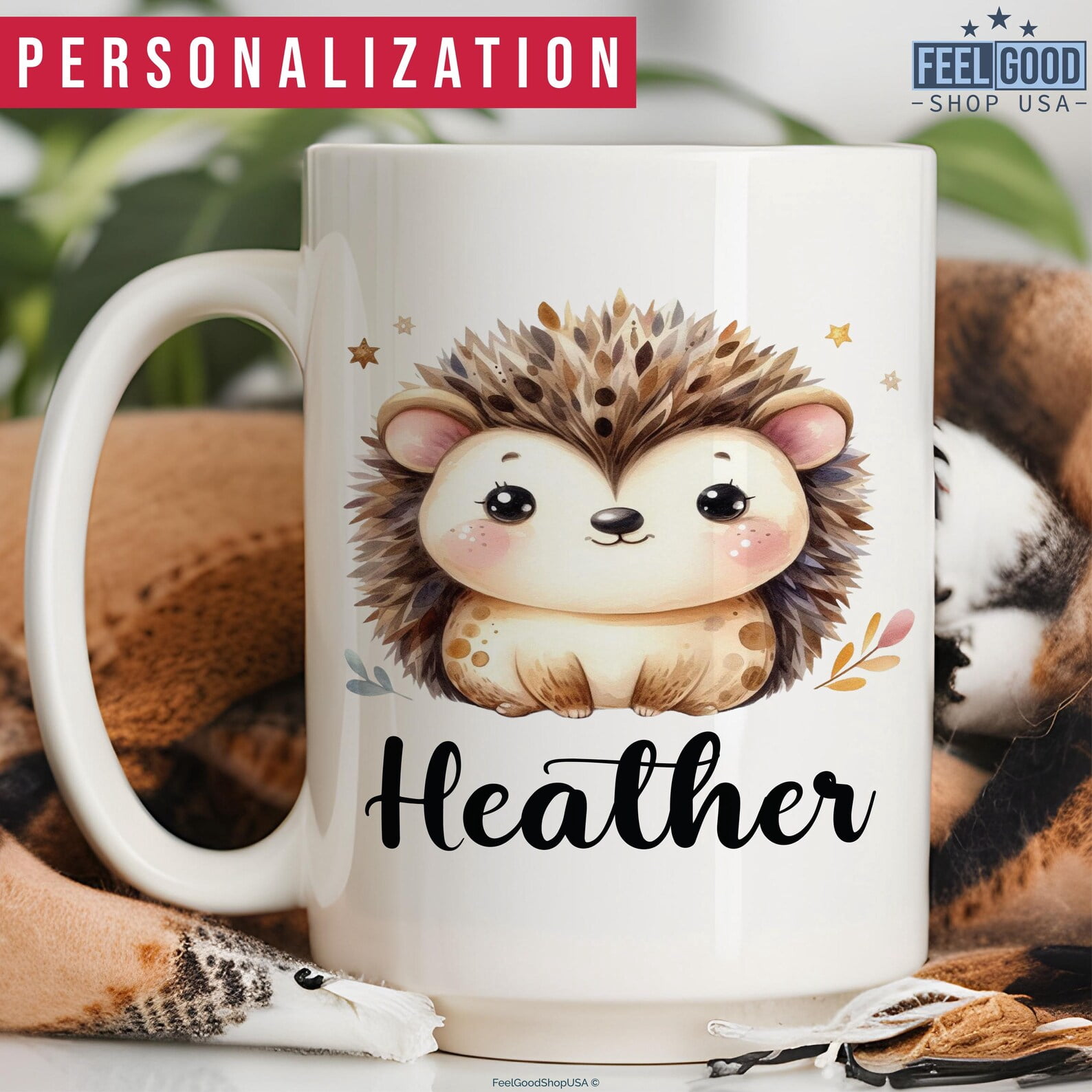 Hedgehog Mug Personalized Hedgehog Gift, Custom Hedgehog Cup With Name ...