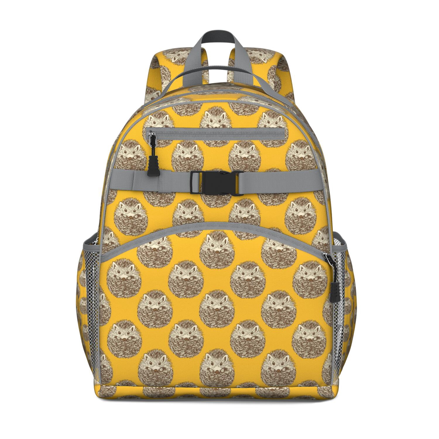 Hedgehog Pattern Toddler Backpack Cute Cartoon Forest Design with Trees ...