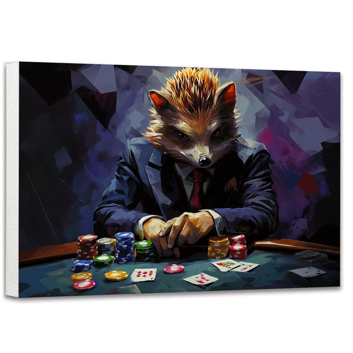 Hedgehog Playing Poker Poster Wall Art Poster Wall Decor Aesthetic ...