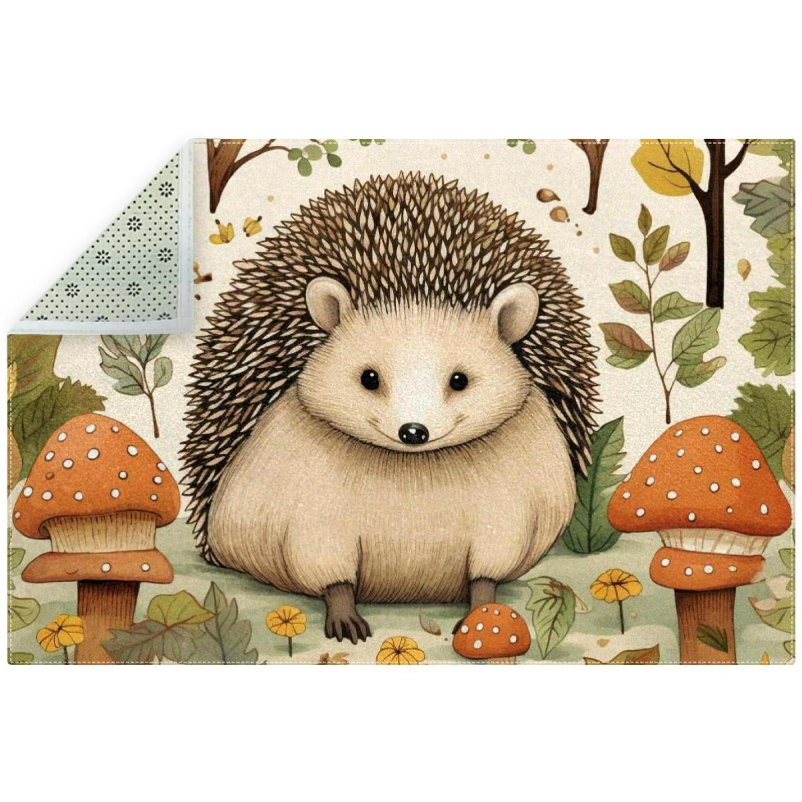 Hedgehog Polyester Office Mat - Right-Angle Floor Mat for Office Desk ...