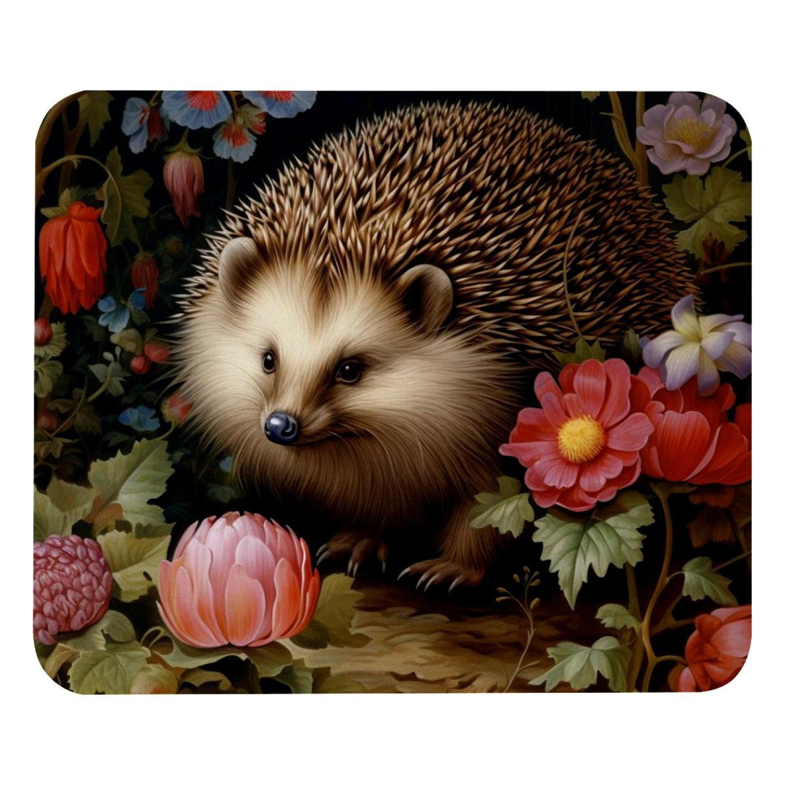 Hedgehog Printed Square Desk Pad, 8.3x9.8 Inch Non-Slip Rubber Bottom ...