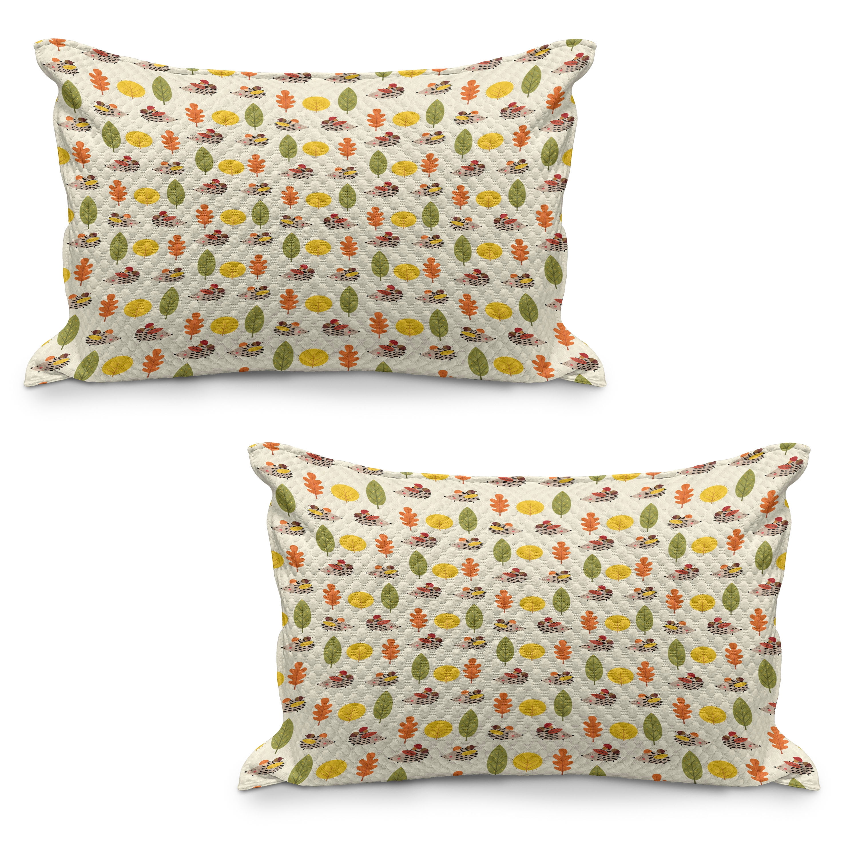 Hedgehog Quilted Pillowcover Set of 2, Various Autumn Leaves from ...