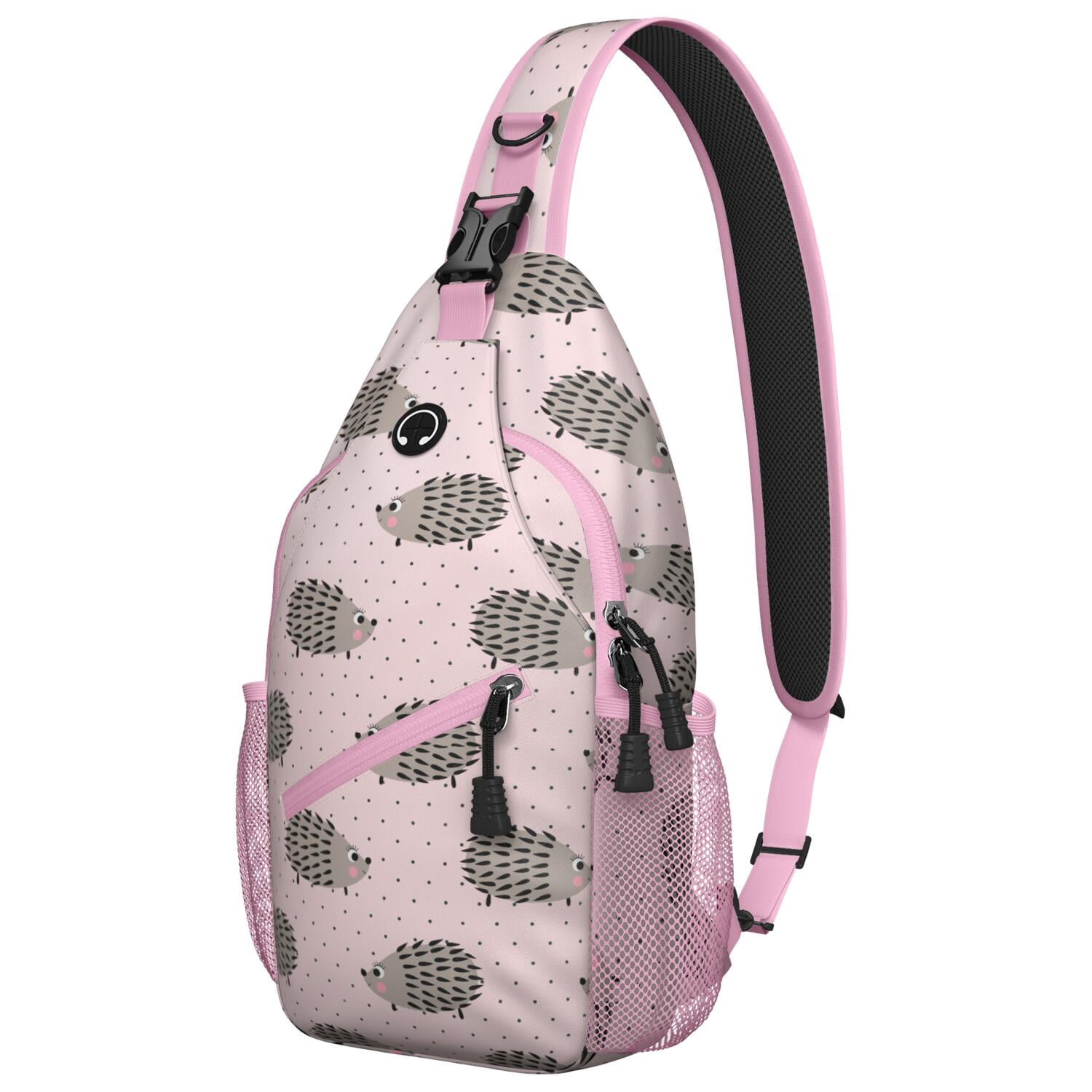 Hedgehog Sling Backpack - Cute Animal Design Crossbody Bag for Work ...