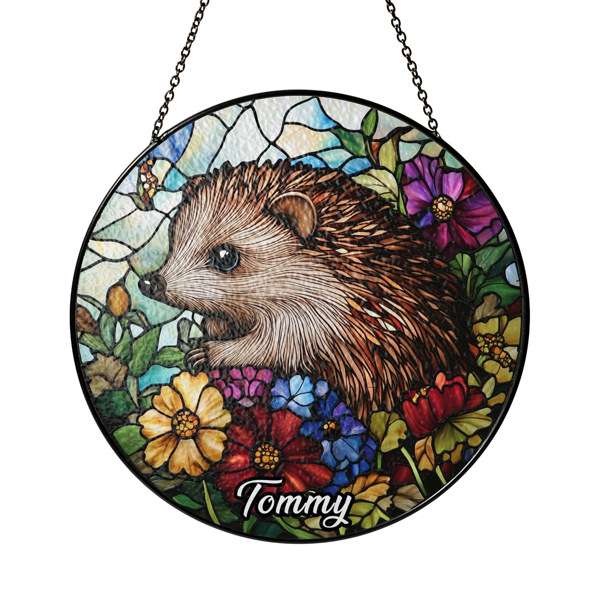 Hedgehog Stained Glass Suncatcher - Cute & Unique Animal Window Hanging ...