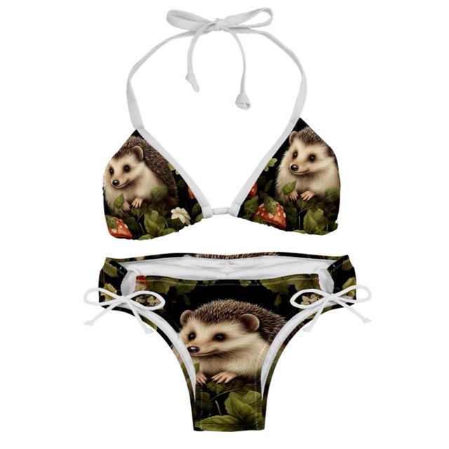 Hedgehog Swimsuit Women Bikini Set With Detachable Sponge And