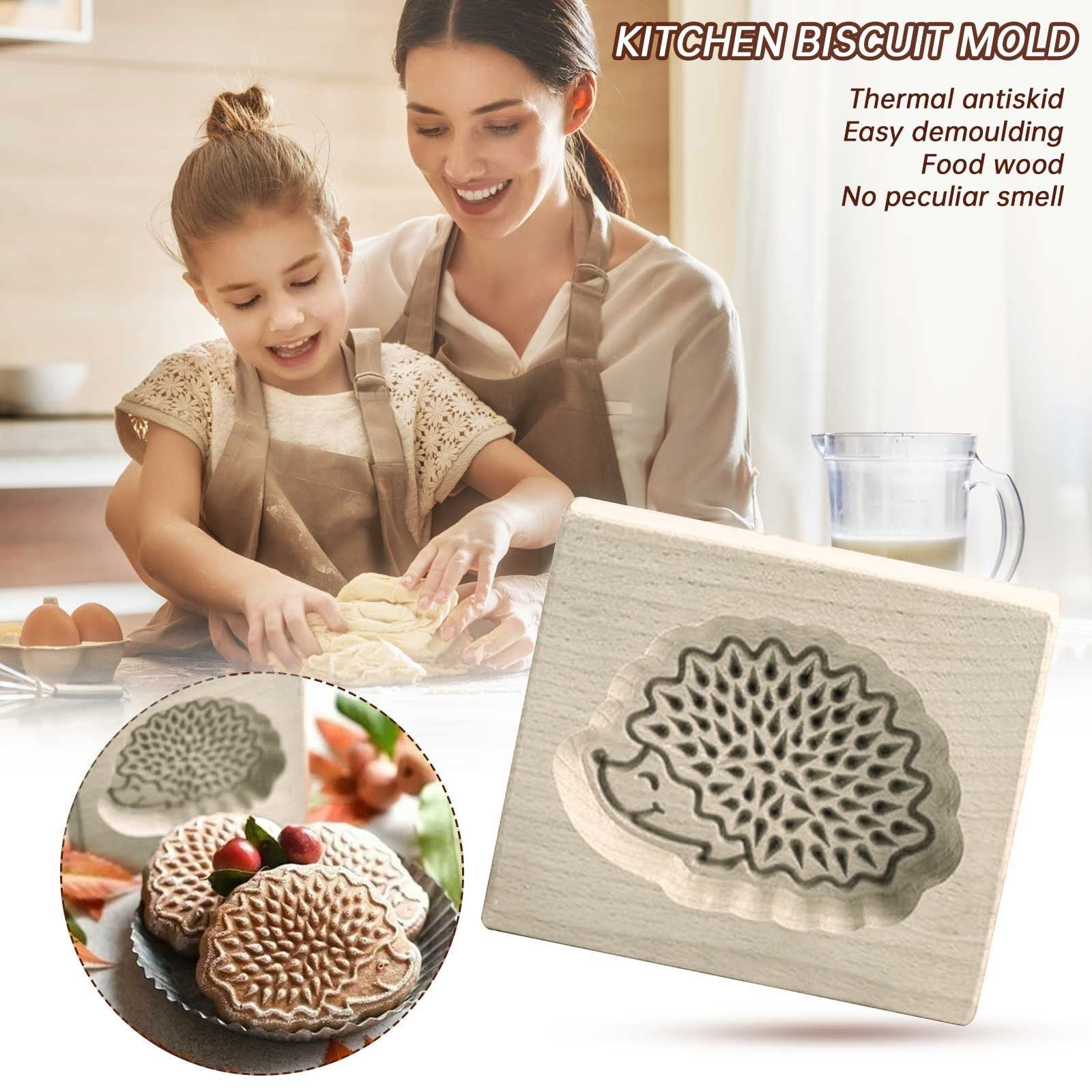 Hedgehog Wooden Animal Cookie Molds Press Type Cutter Design Wood ...