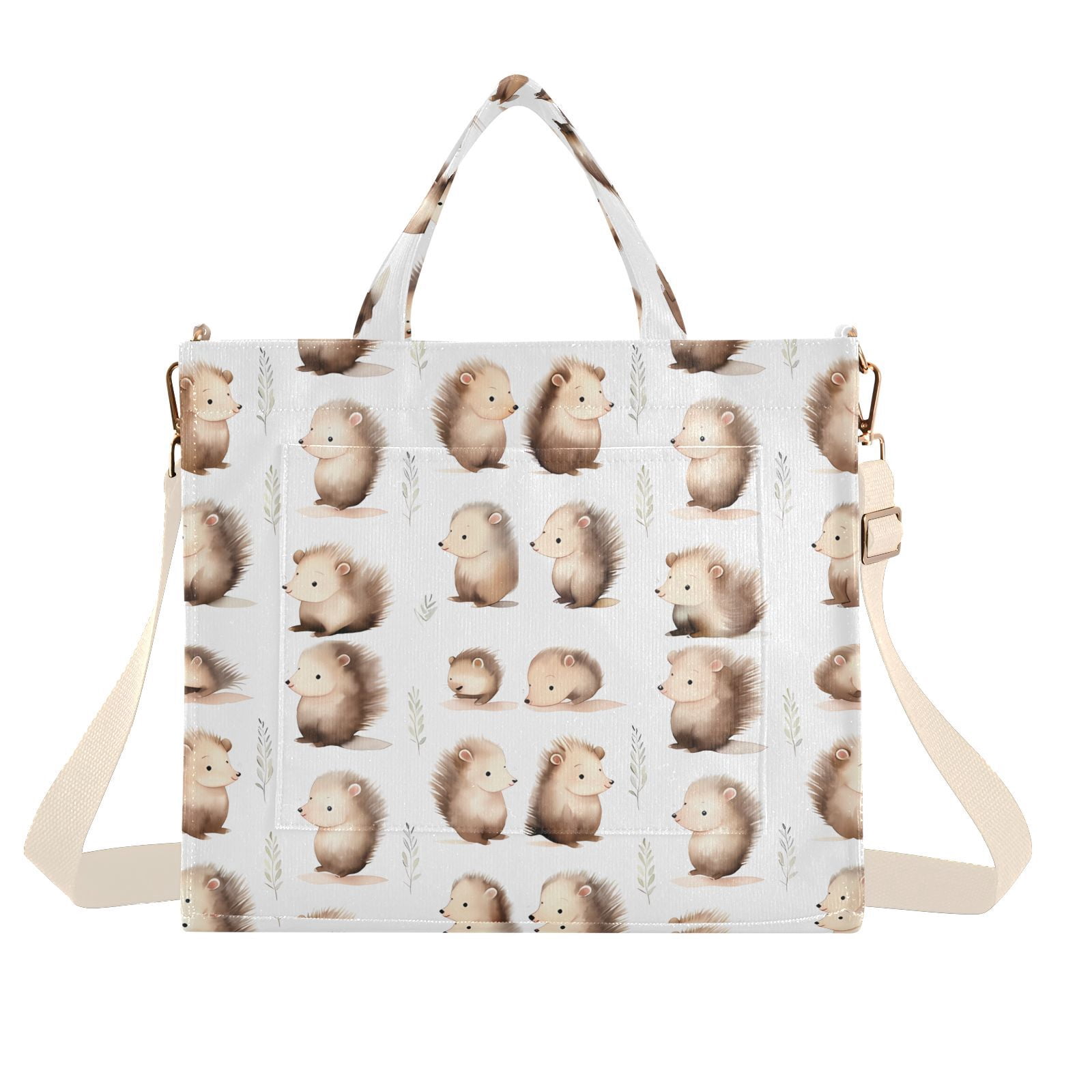 Hedgehogs Cartoon Corduroy Tote Bag Handbag Large Messenger Bag ...