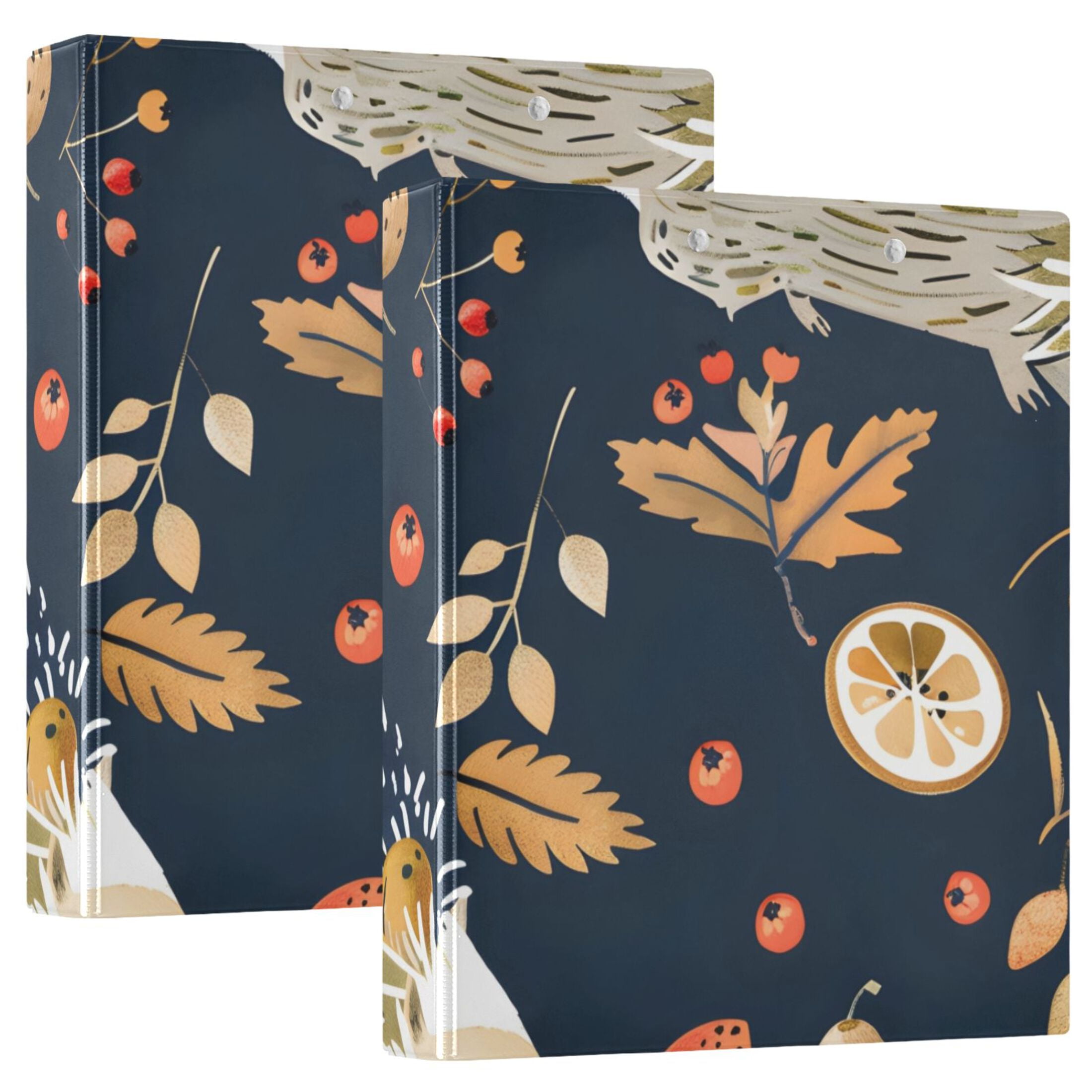 Hedgehogs Fruit Leaves 3 Ring Binders 1.5 inch Hardcover File Folders ...