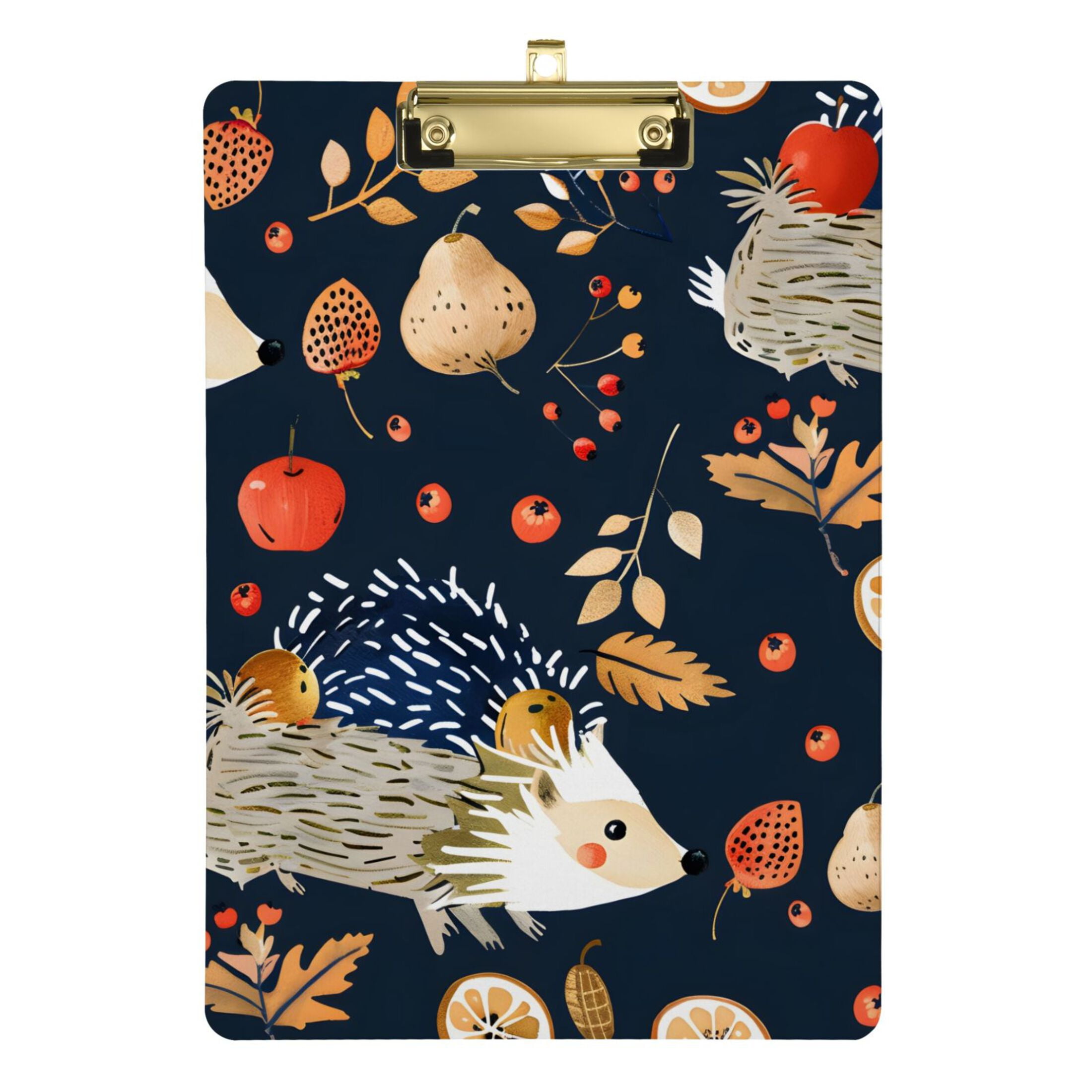 Hedgehogs Fruit Leaves Acrylic Clipboards 12 x 9 Inch A4 Size with Low ...