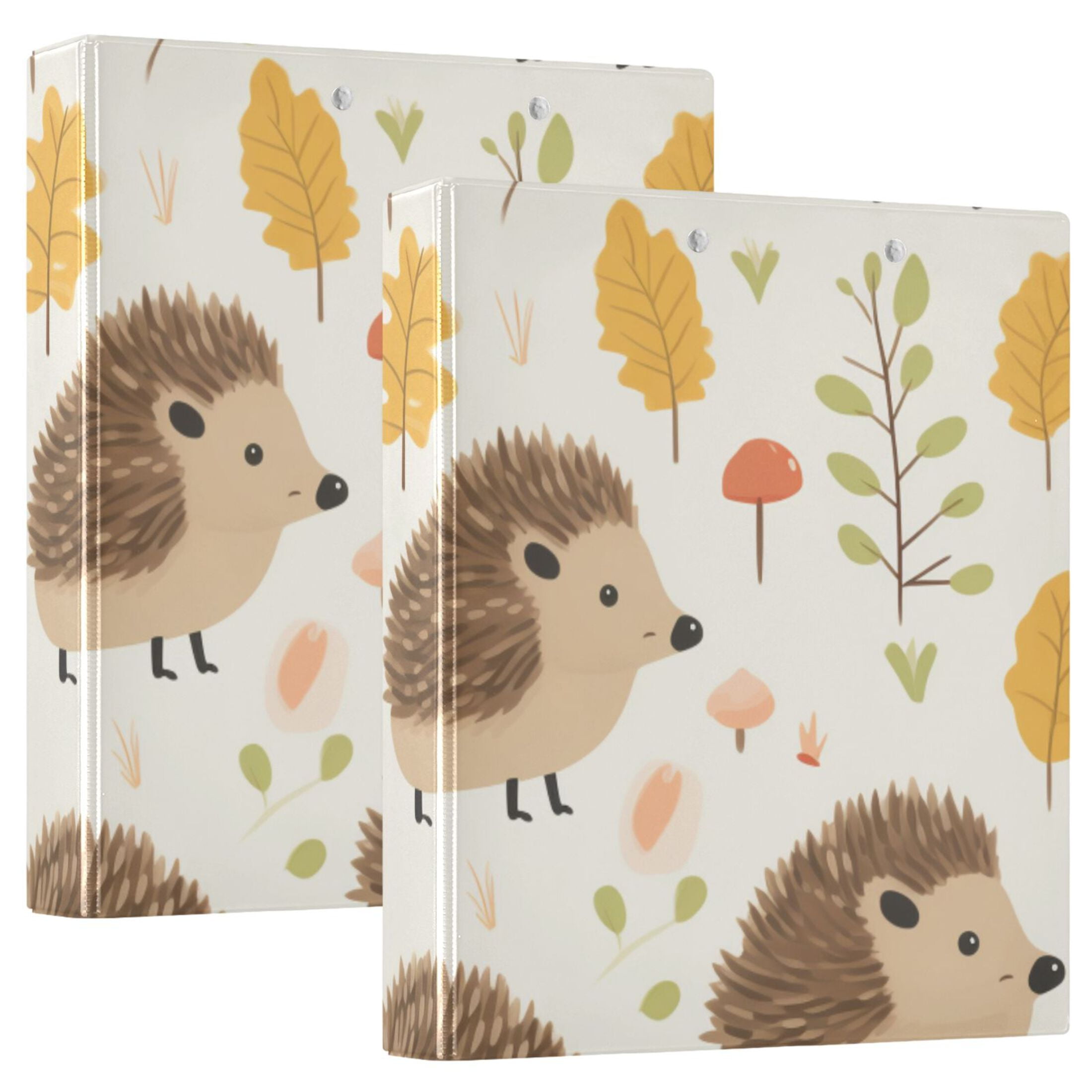 Hedgehogs Leaves 3 Ring Binders 1.5 inch Hardcover File Folders with ...