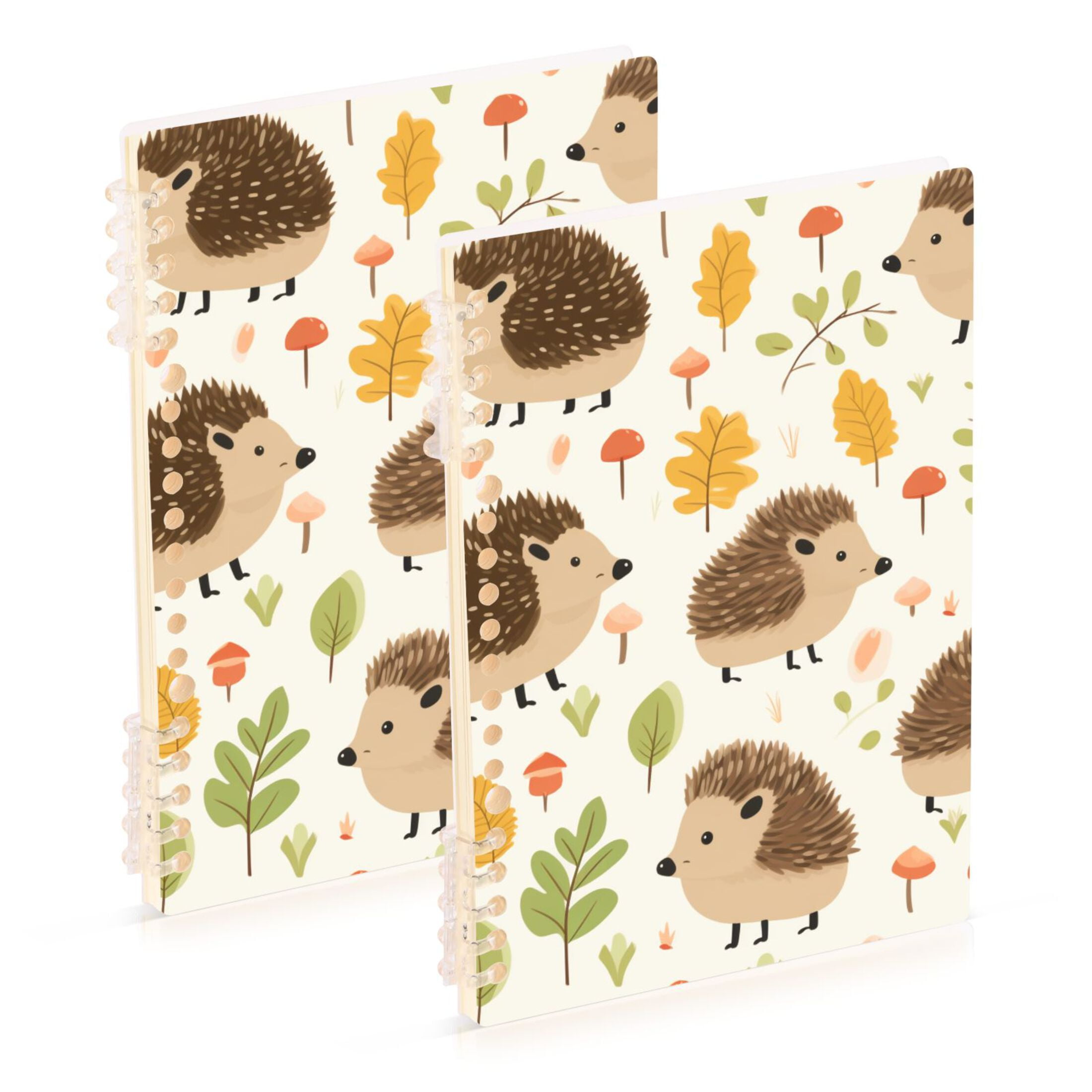 Hedgehogs Leaves Ring Binder Notebook Journey Note Diary College Ruled ...