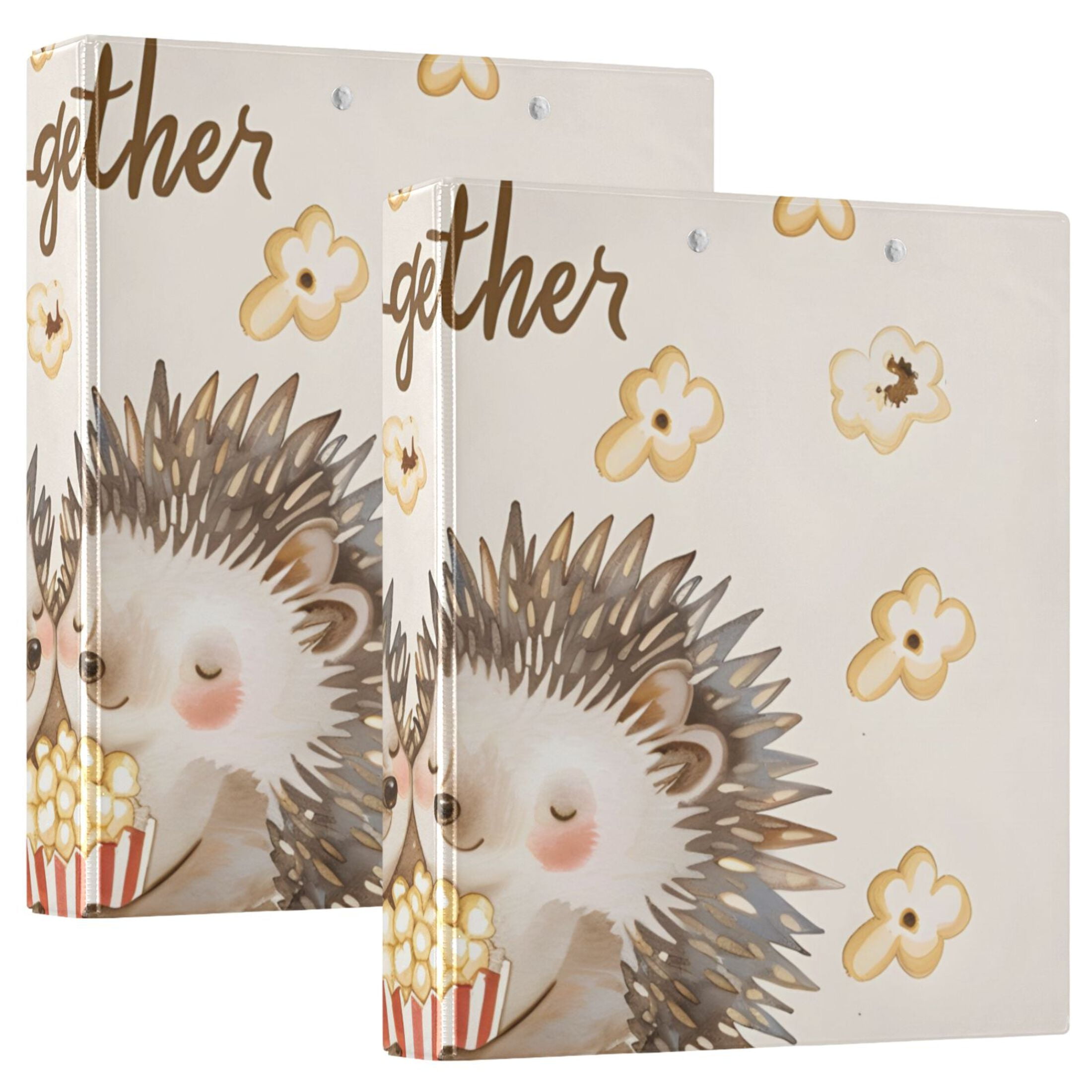 Hedgehogs Popcorn 3 Ring Binders 1.5 inch Hardcover File Folders with ...
