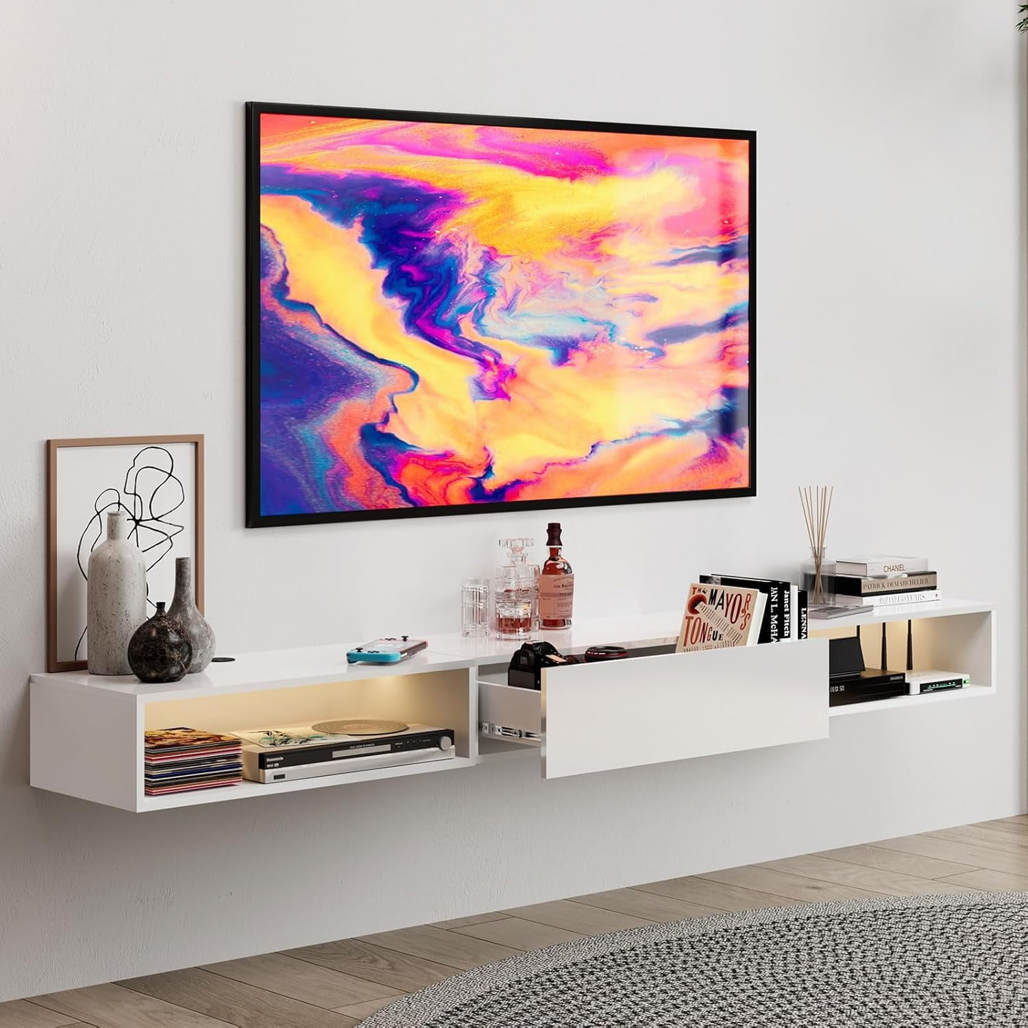 HedoAjim Floating TV Stand for 65 70 75 78 88 95+ inch TV ...
