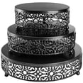 Hedume Set of 3 Metal Cake Stand, Black Round Cake Stand, 8" 10" 12 ...