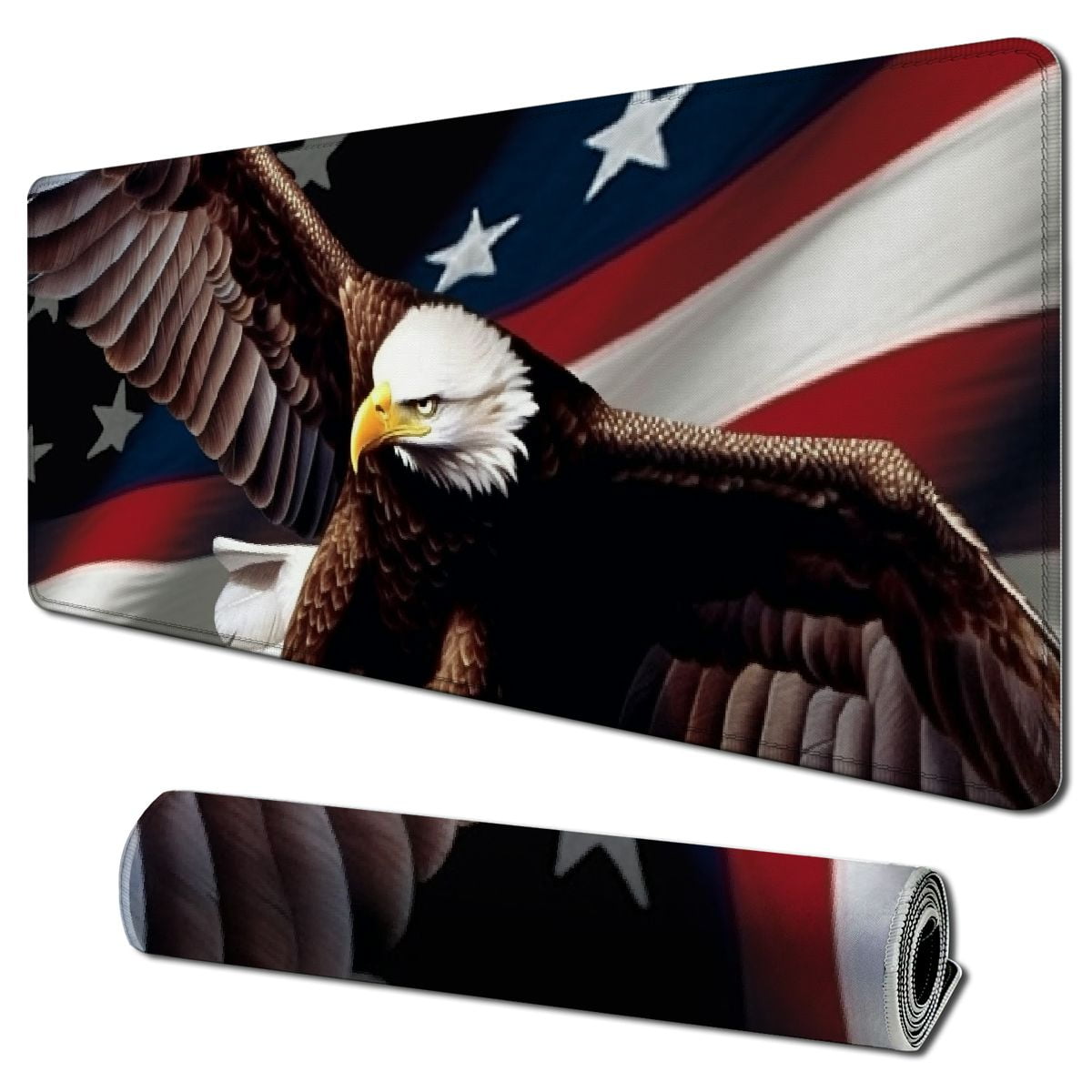 Heduofu American Flag and Bald Eagle Mouse Mat Pad Mousepad 31.5x11.8 ...