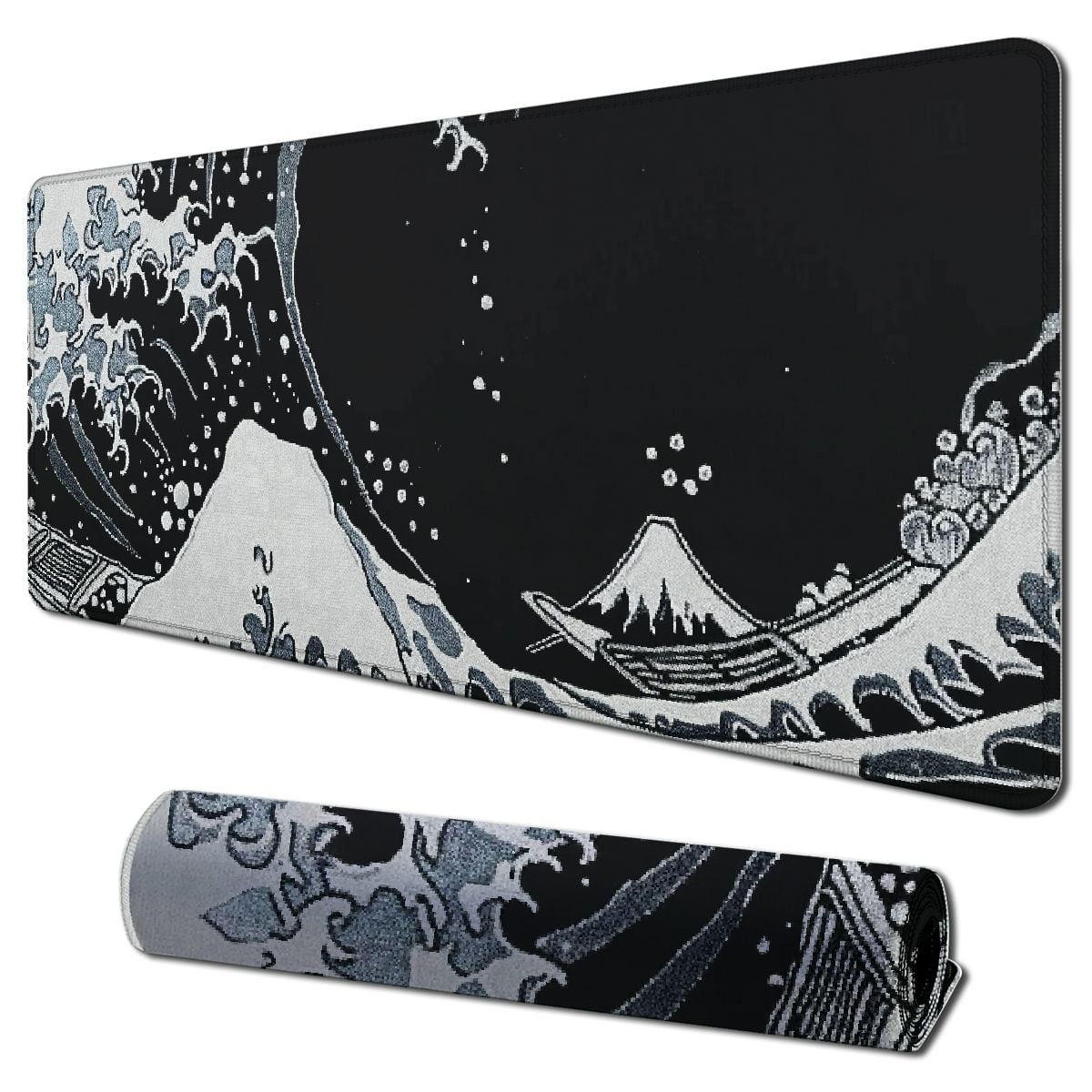 Heduofu Black Sea Wave Mouse Pad Gaming Mousepad for Mouse Stitched ...