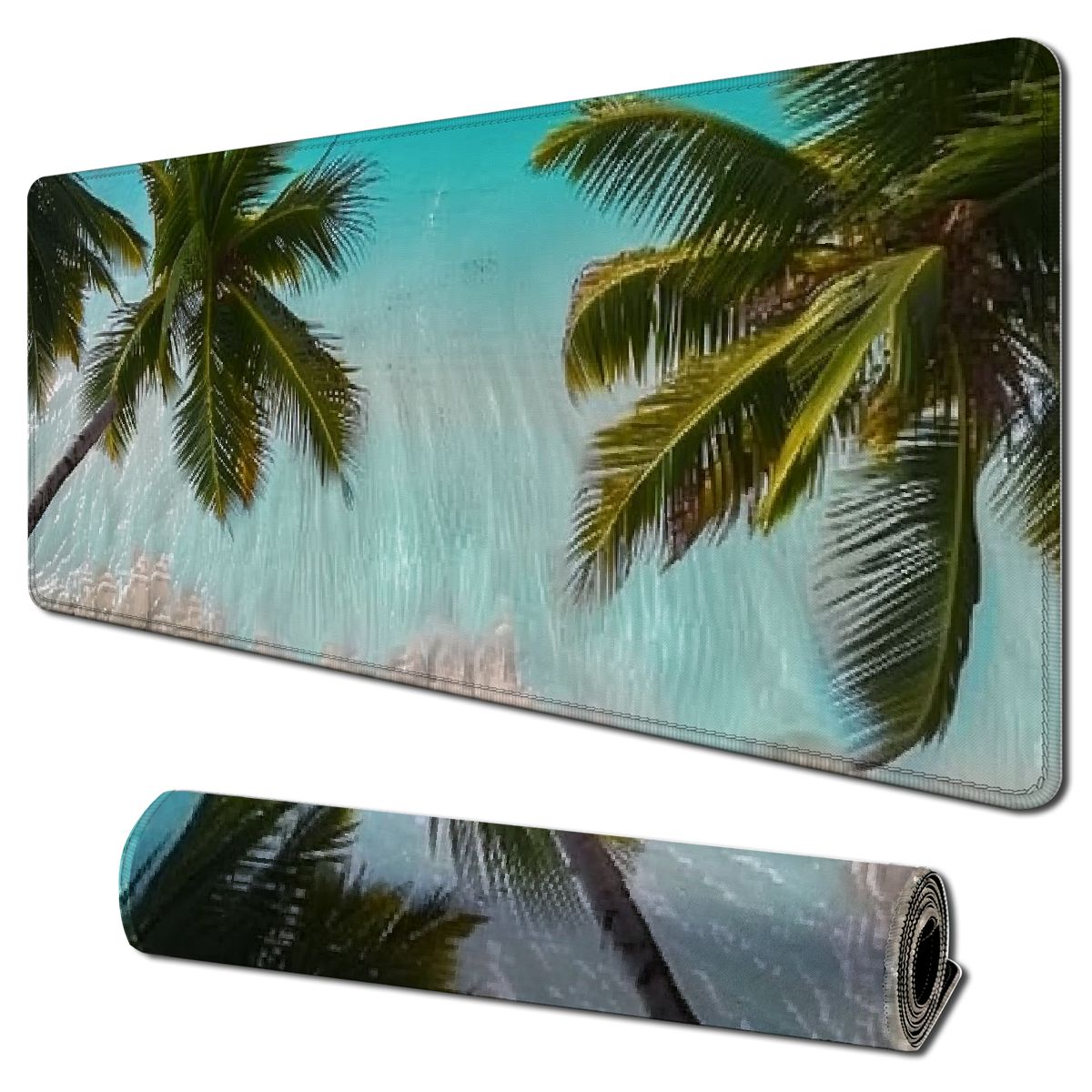 Heduofu Blue Turquoise Ocean Keyboard Mouse Pad Desk Mat Beach Summer ...