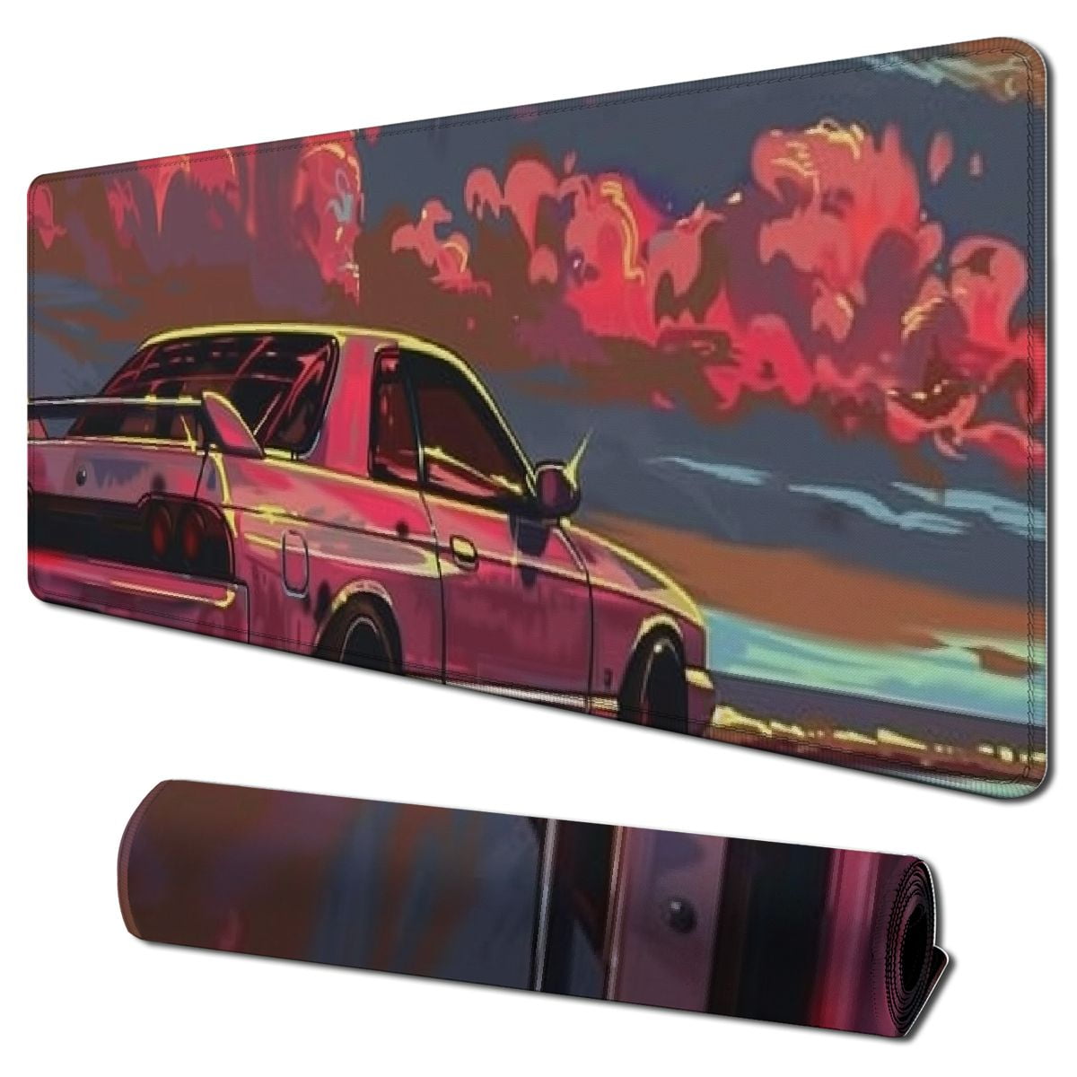 Heduofu Car Large Mouse Pad Gaming Mousepad JDM Car Pink Cherry Tree ...