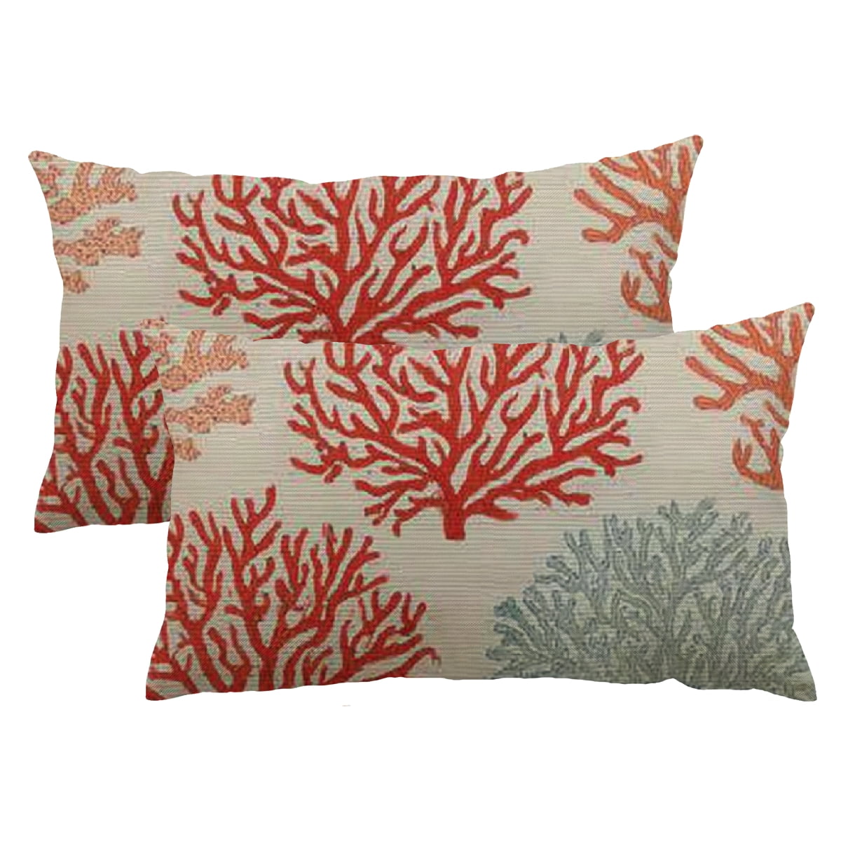 Heduofu Coastal Ocean Pillow Covers 12x20 Inch Set of 2, Summer Sea ...
