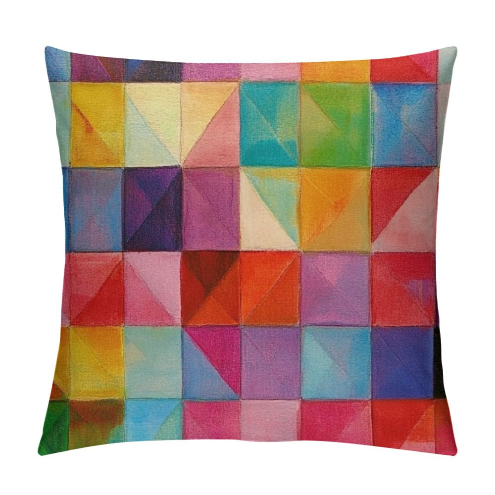 Heduofu Colorful Small Squares Watercolor Design Decorative Square ...