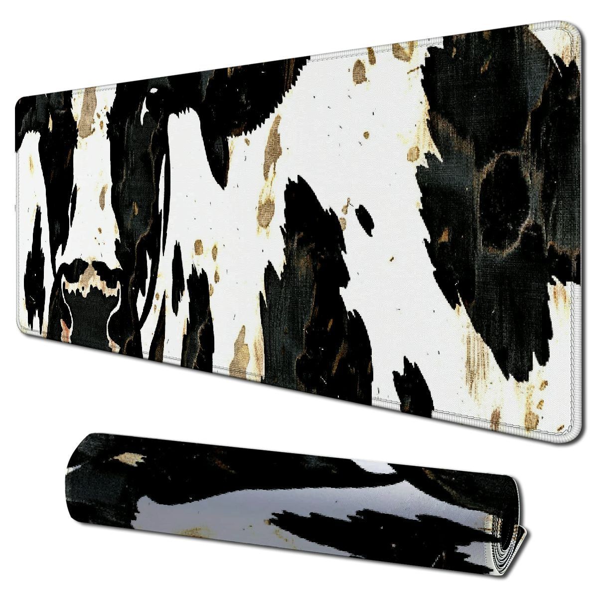 Heduofu Cow Print Mouse Pad Large with Stitched Edges, Extended Desk ...