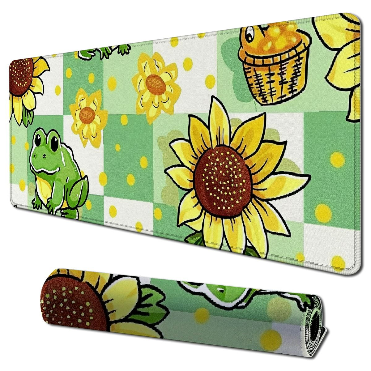 Heduofu Cute Frog Mouse Pad Green Checkered, Kawaii Rectangular Laptop ...