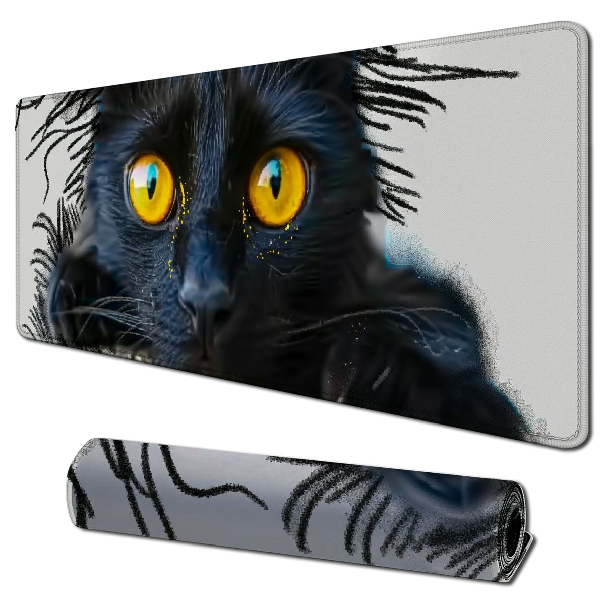 Heduofu Cute Funny Black Cat Mouse Pad with Non Slip Rubber Base ...