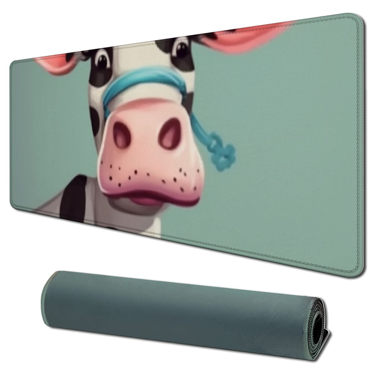 Heduofu Cute White Cow Print Desk Pad for Keyboard Mouse, Computer ...