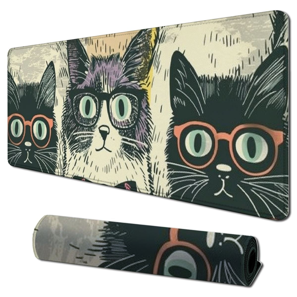 Heduofu Funny Mouse Pad Custom, Cute Cats Wear Sunglasses Mouse pad 31 ...