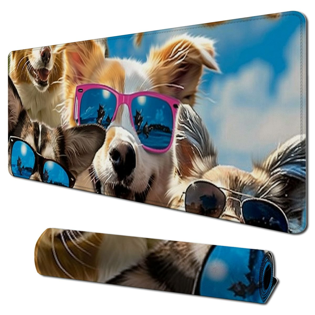 Heduofu Funny Selfie Gaming Mouse Pad Cute Pets Family Mouse Pads for ...